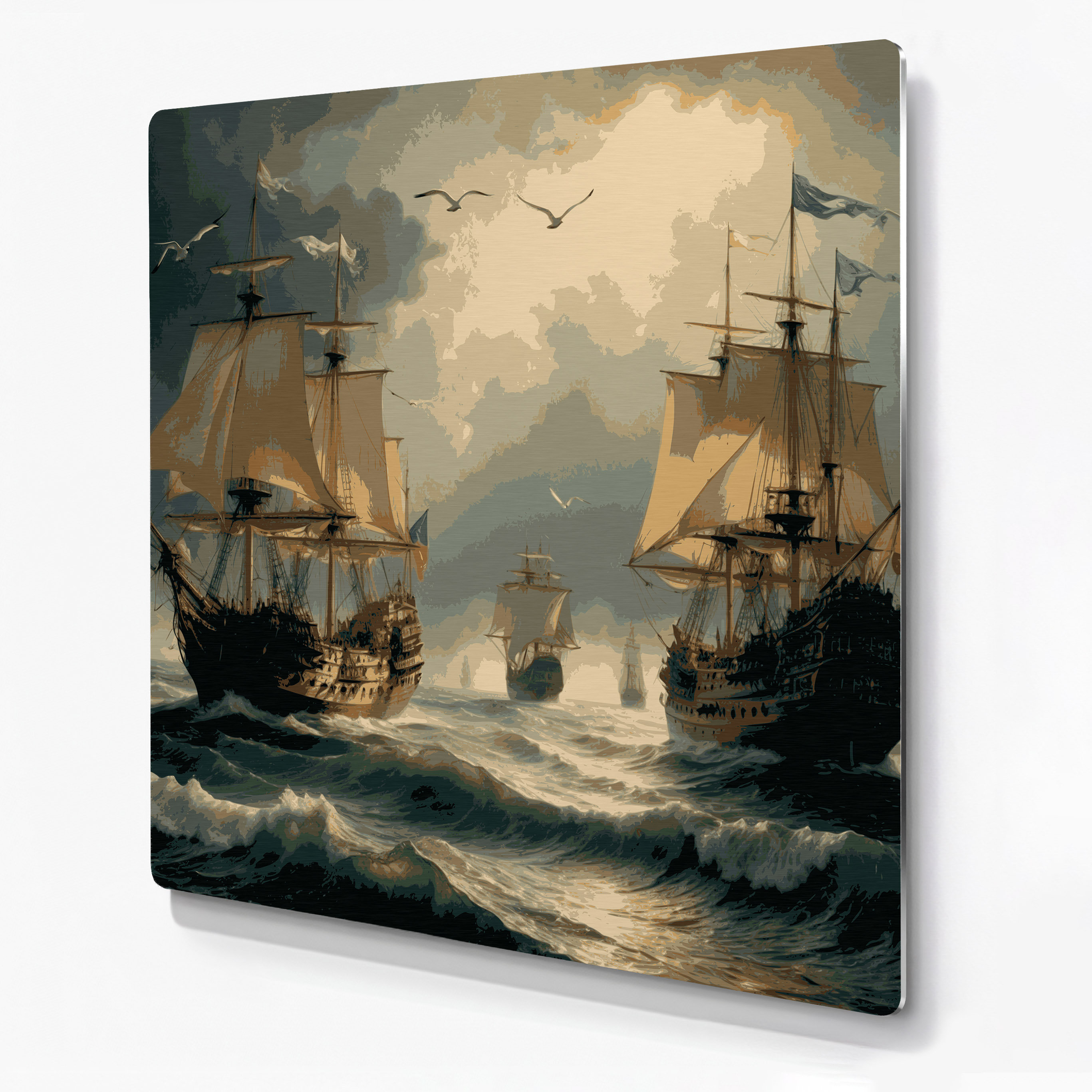 Hokku Designs Nautical Merchant vessels Brown Metal Wall Art | Wayfair