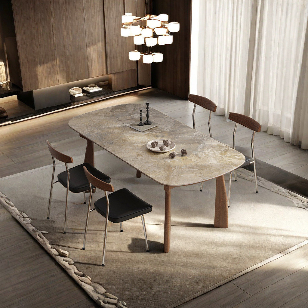 ASS Comfort Zone High sense solid wood dining table and chairs ...