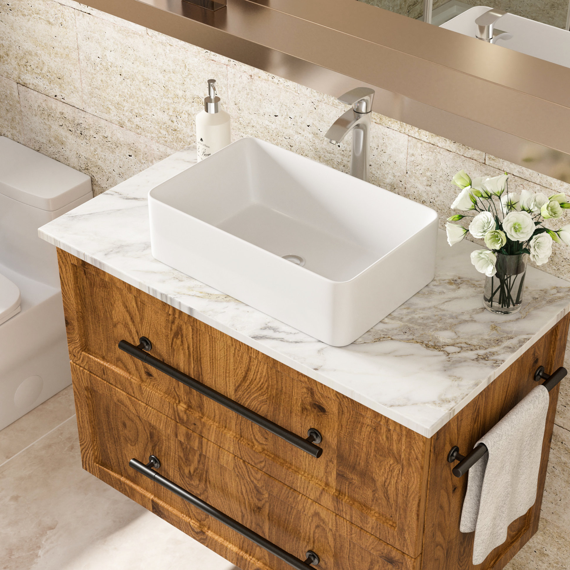 Ebern Designs 21"X14" Ceramic Bathroom Vessel Sink - Sleek Design With ...