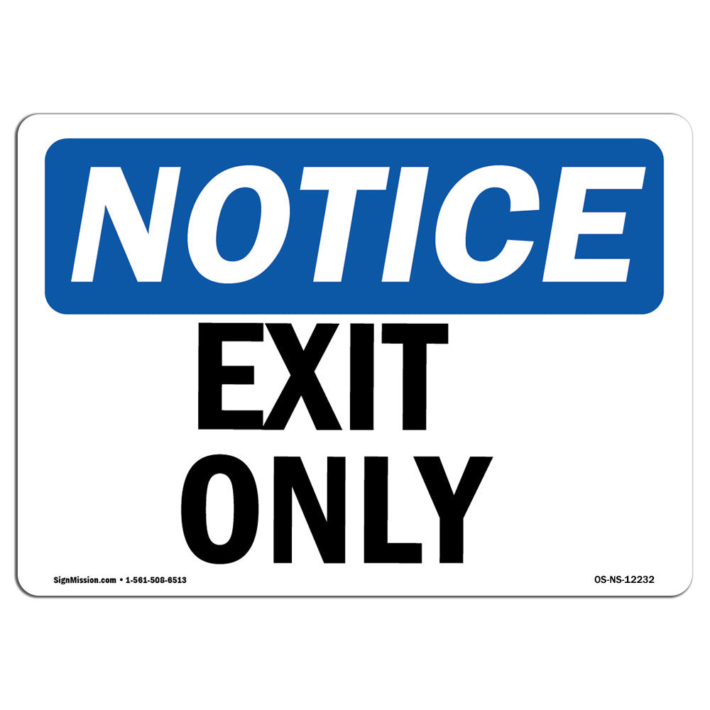 SignMission Exit Only Aluminum Sign 12 x 18 | Wayfair
