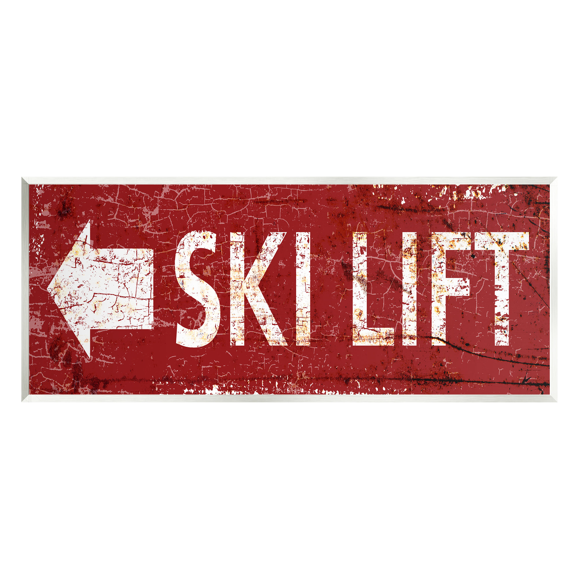 Stupell Industries Ski Lift Arrow Pointing Left Wall Plaque Art Design ...
