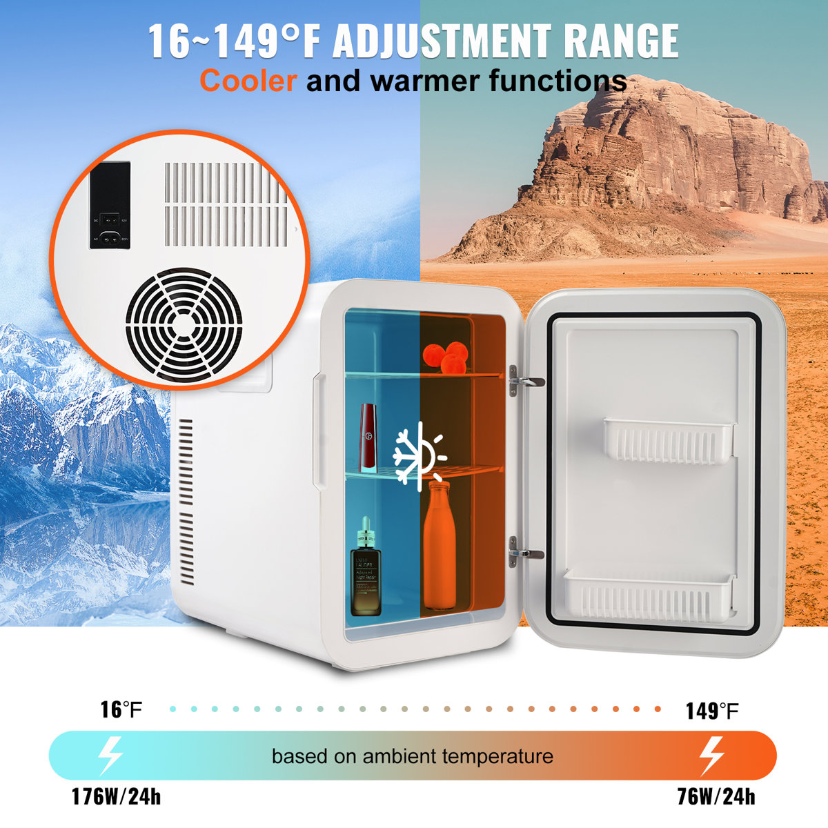 VEVOR 0.7 Cubic Feet Portable Countertop Mini Fridge & Reviews | Wayfair