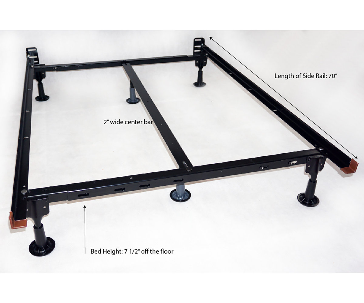 Alwyn Home Higgins Heavy Duty Full/Queen/King Adjustable Steel Bed ...