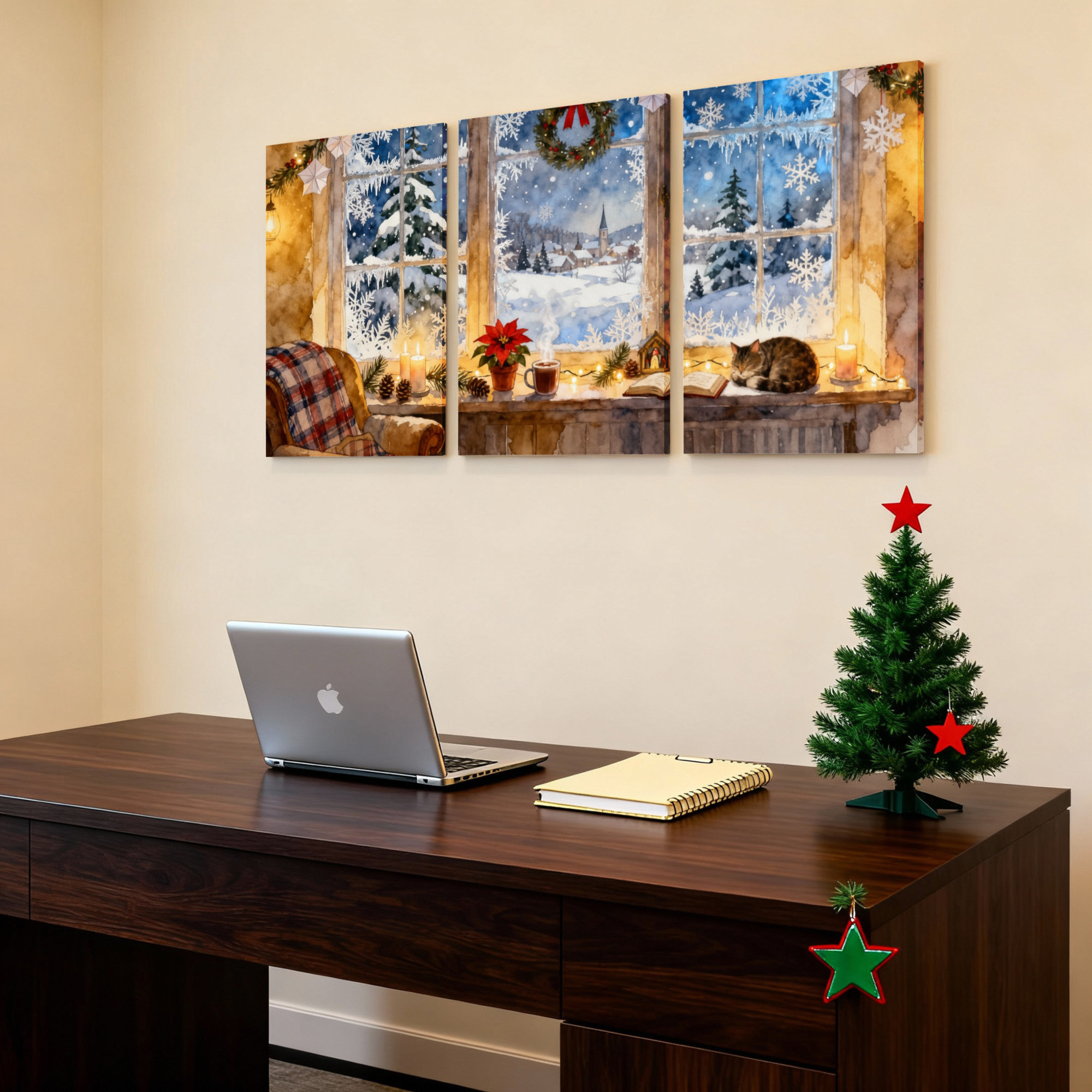 Winston Porter Christmas Winter Window Scene Canvas Wrapped Wall Art ...