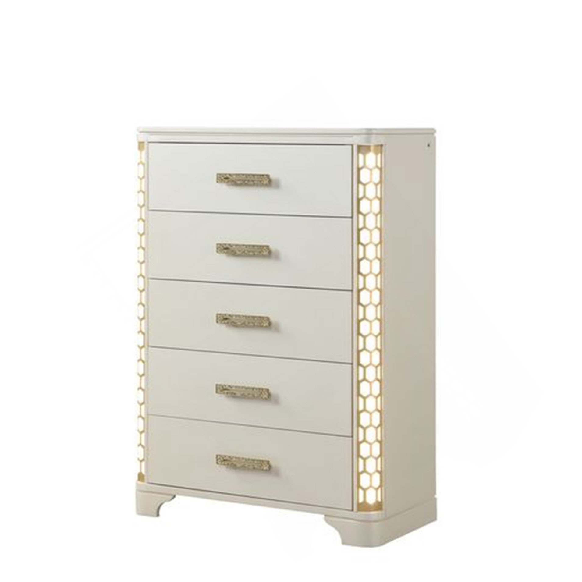 Hokku Designs Jasmine 5-Drawer Chest With Side LED Lightning Made With ...