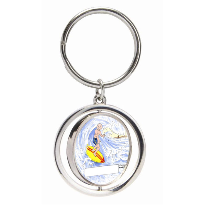 Printed Perfection Personalized Surfer - Male Small Spinning Key Chain ...