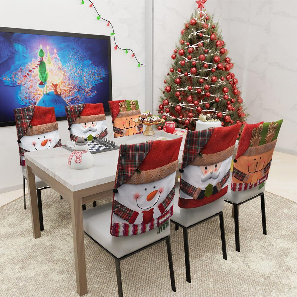 Cozy Oasis Christmas Chair Covers Set Of 6, Christmas Chair Decorations ...