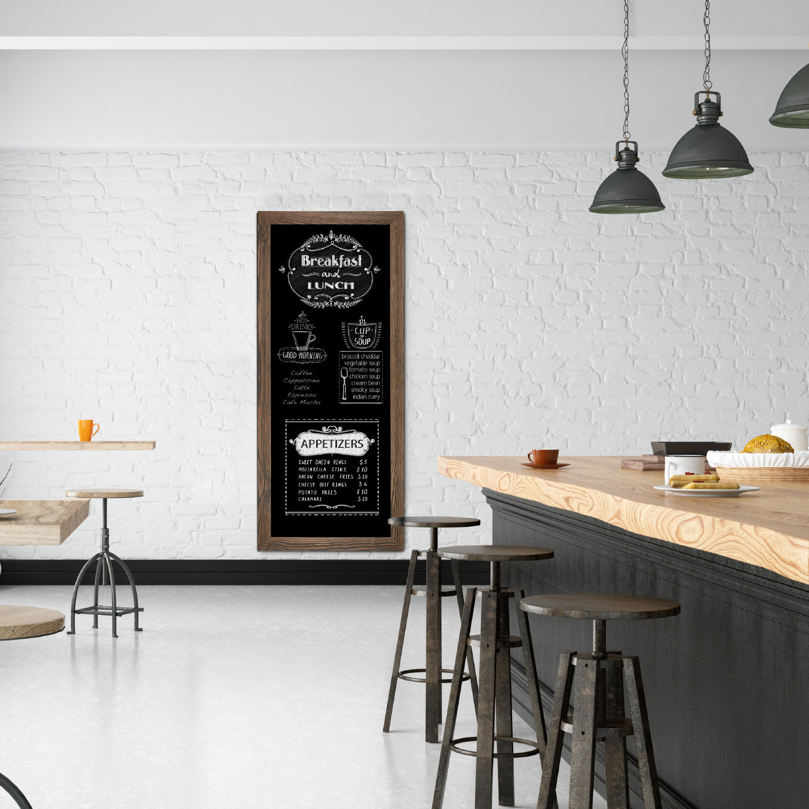 Excello Global Products Wall Steel Magnetic Chalkboard, Framed Magnetic ...