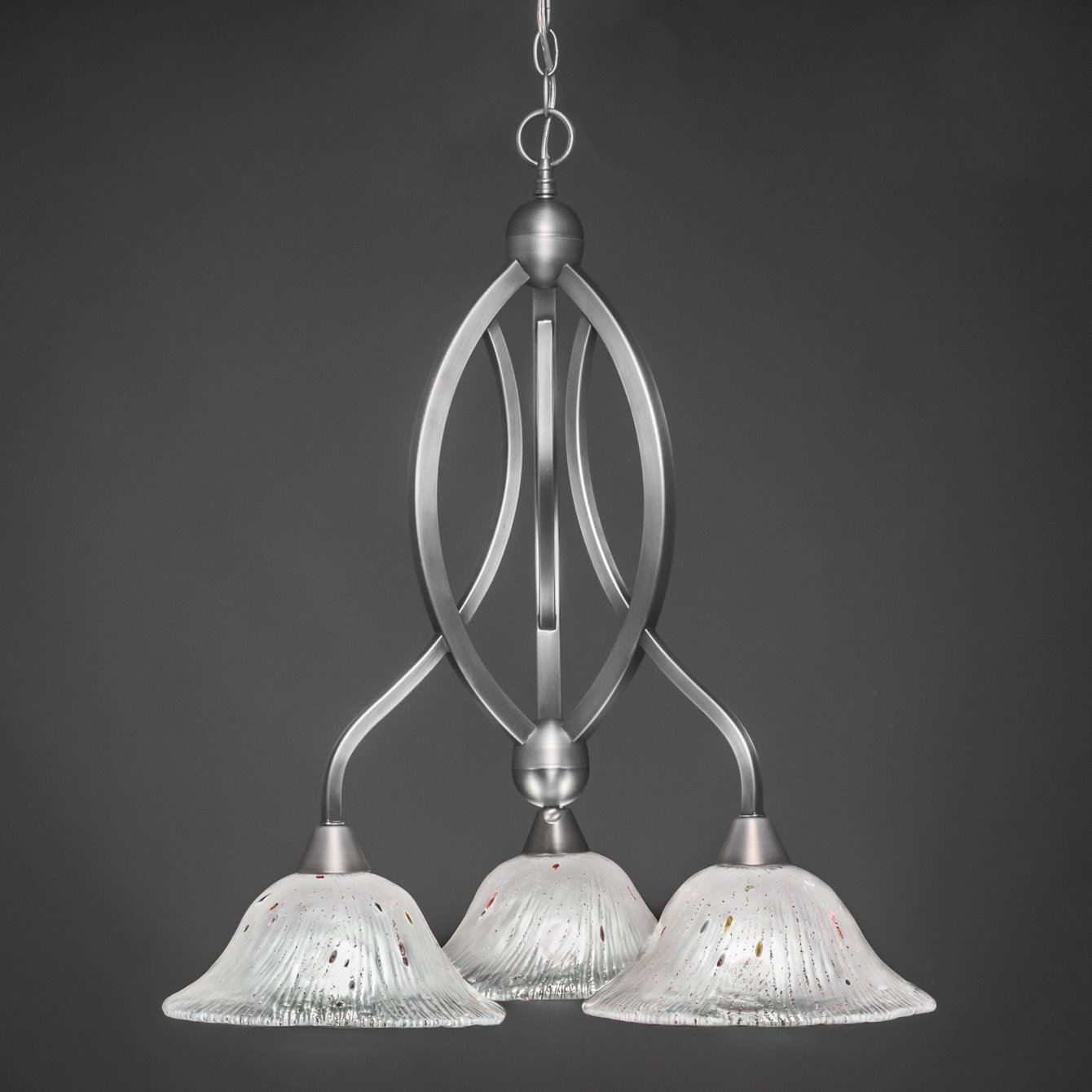 Toltec Lighting Bow 3 Light Downlight Chandelier With 10" Crystal Glass ...