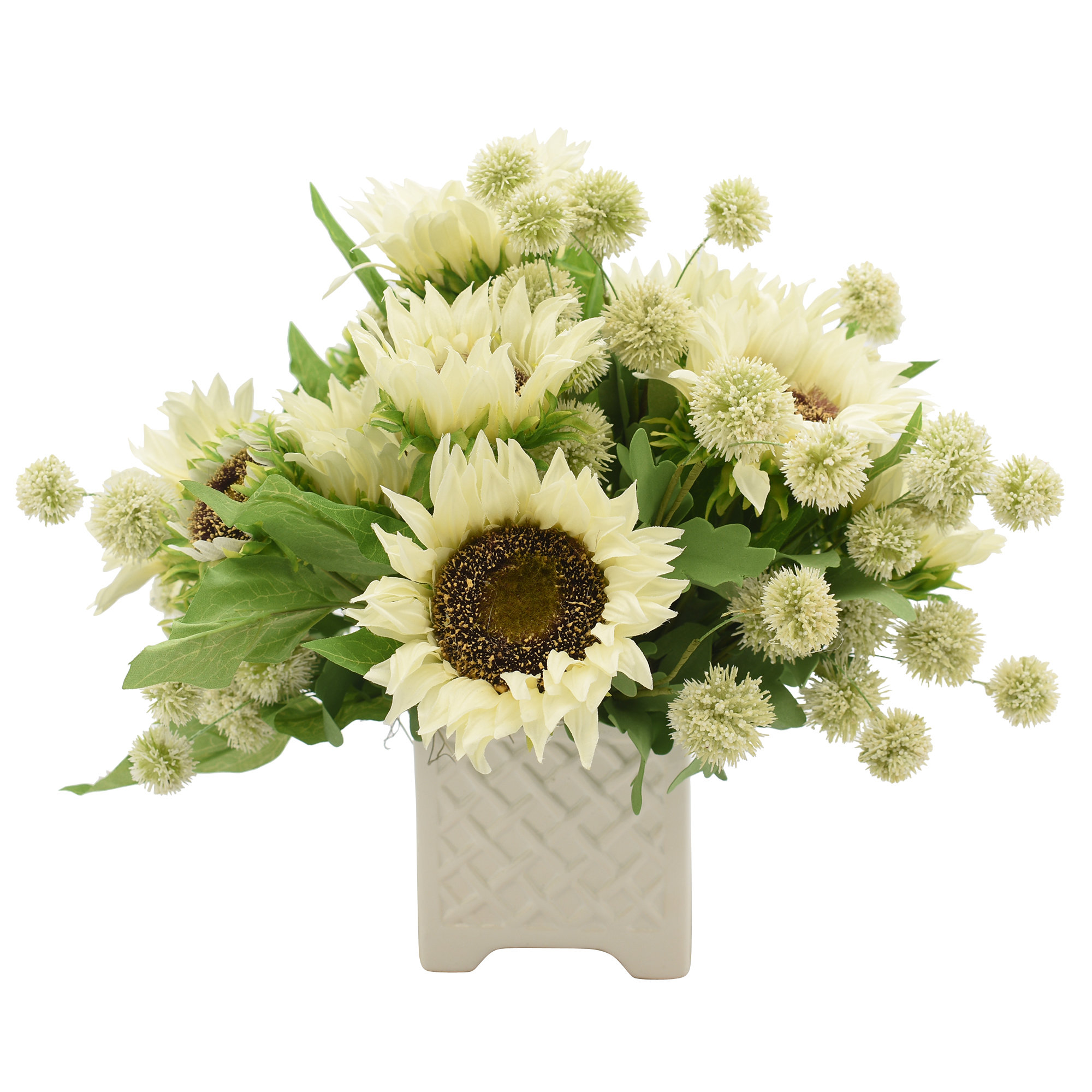 Rosalind Wheeler Adelia Sunflower Floral Arrangements in Pot | Wayfair