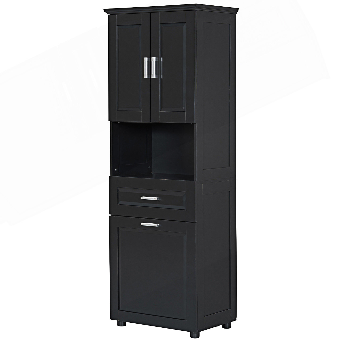 Latitude Run® Tall Bathroom Cabinet With Laundry Basket, Tilt-Out ...