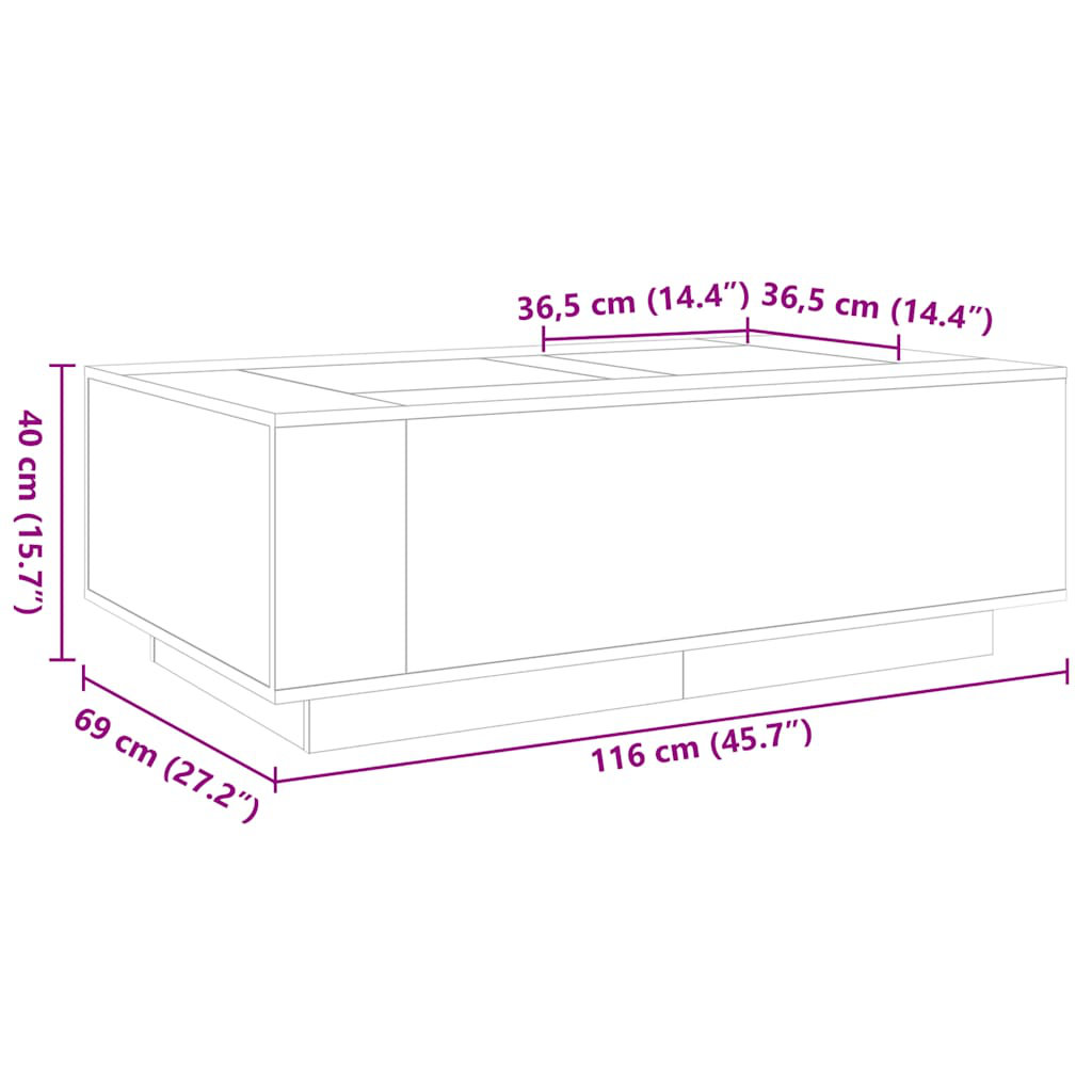 Latitude Run® Coffee Table Concrete Gray Engineered Wood Standard ...