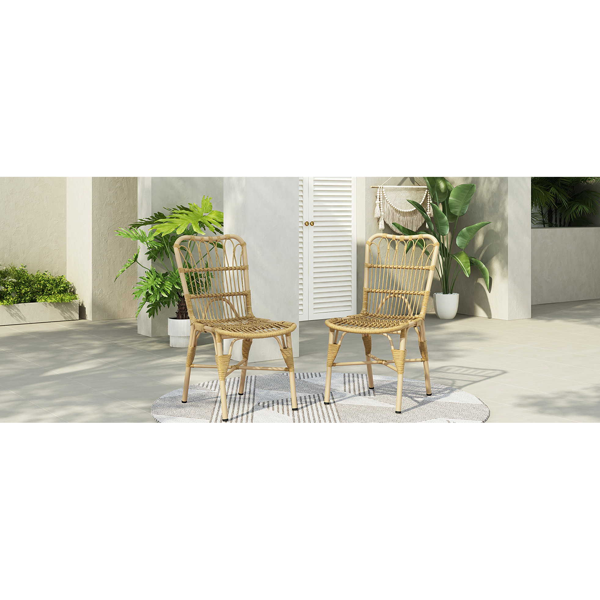 Bay Isle Home™ Outdoor Pe Patio Chairs ( Of 2) - Rust- Iron, Stylish ...