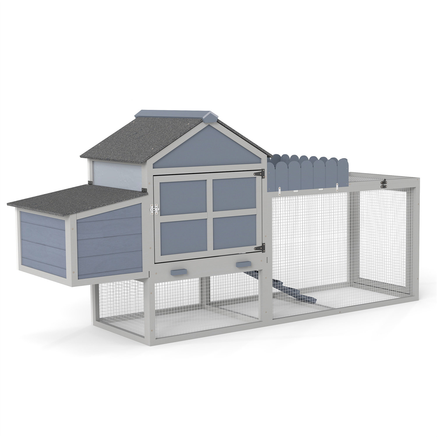 Archie & Oscar™ 80" Spacious 2-Tier Wooden Chicken Coop,Premium ...