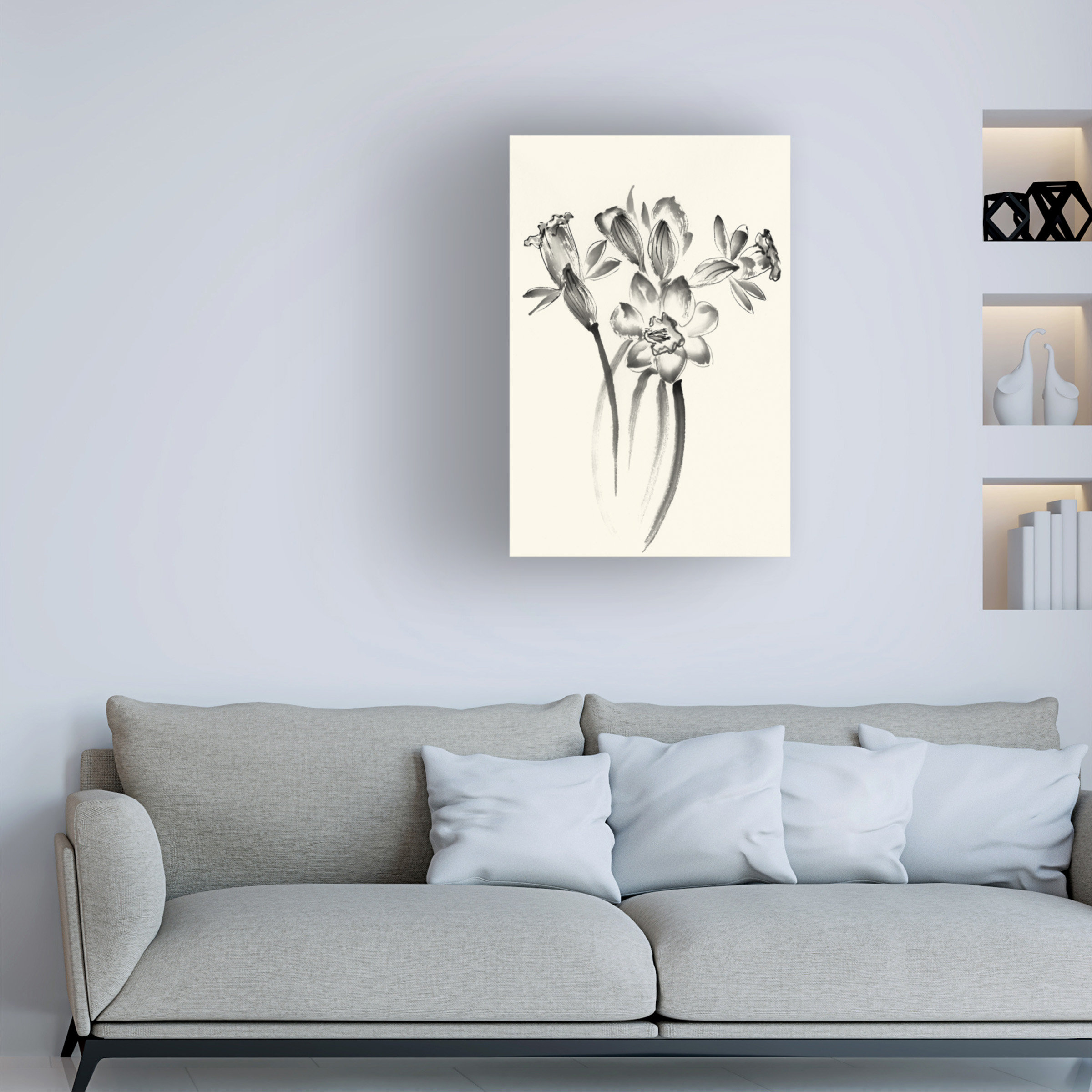 Red Barrel Studio® Nan Rae 'Ink Wash Floral I Daffodils' Canvas Art ...