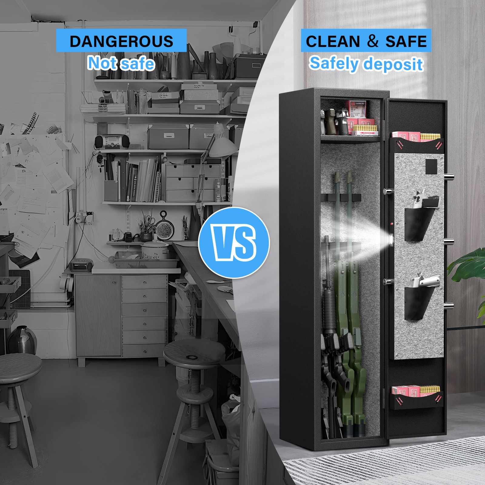 ZenithZest Heavy Duty Anti-theft Long Gun Safe For Rifles And Shotguns ...