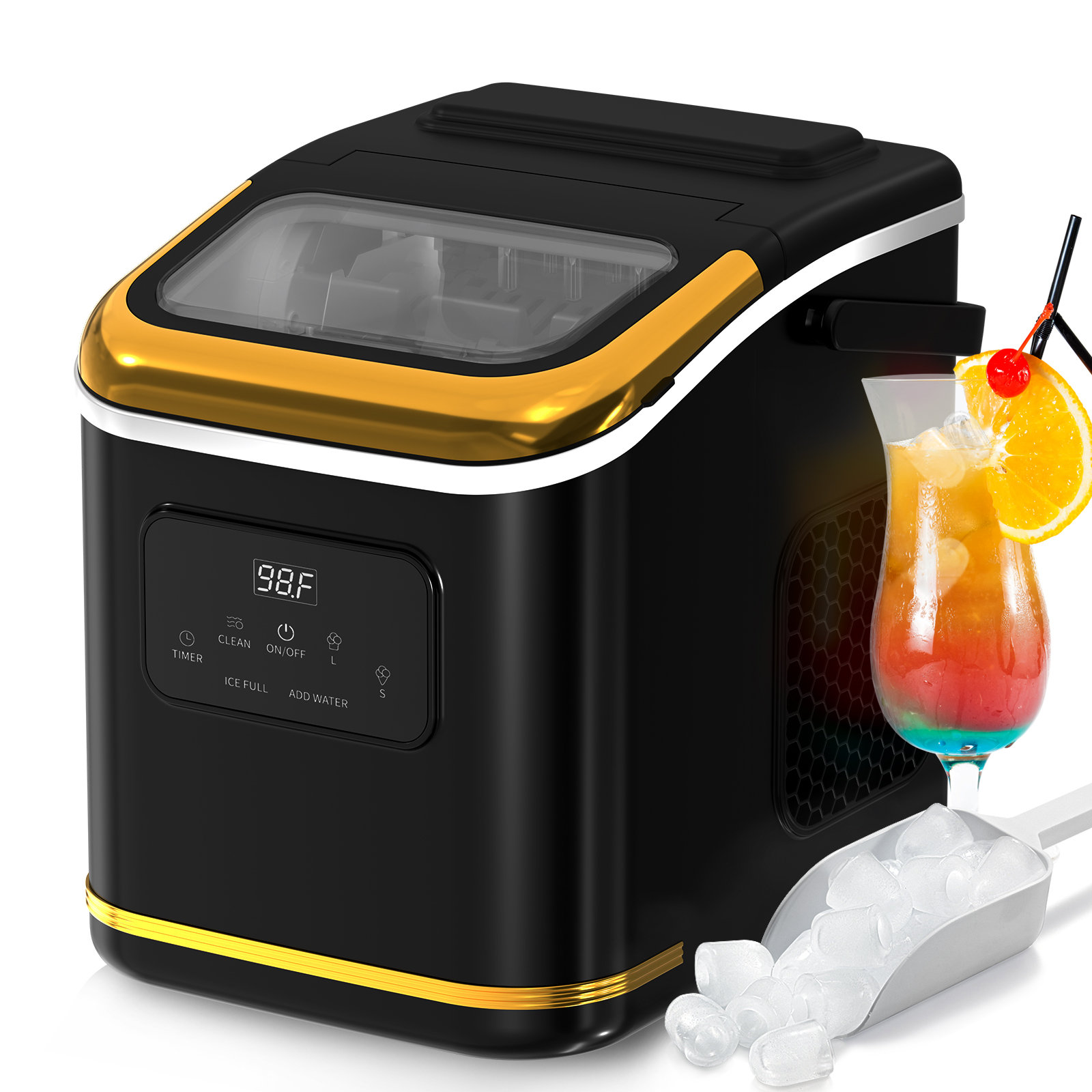 ELECTACTIC Portable Countertop Ice Maker Machine With Led Screen ...
