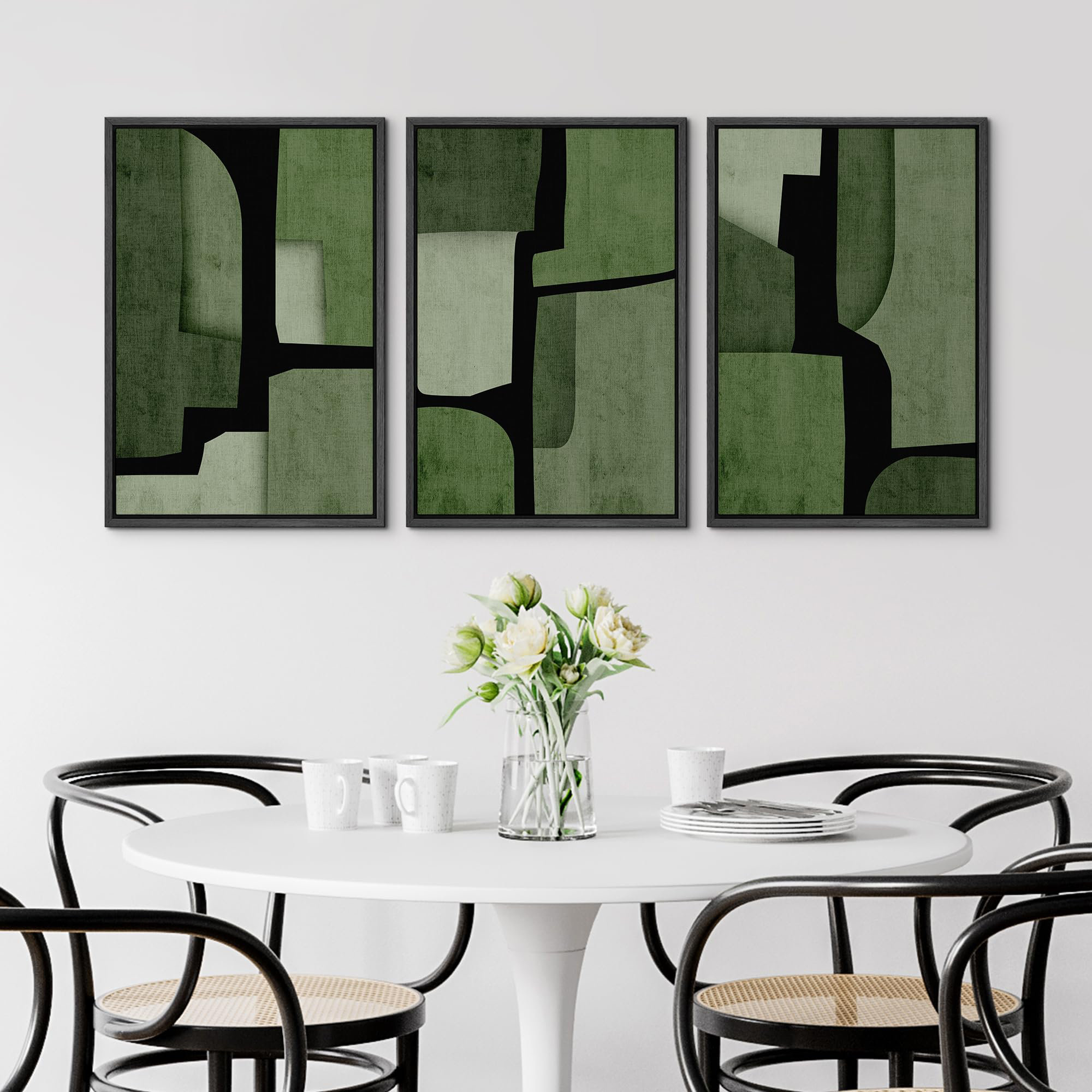 wall26 " Green Geometric Color Blocks Abstract Shape Illustration ...