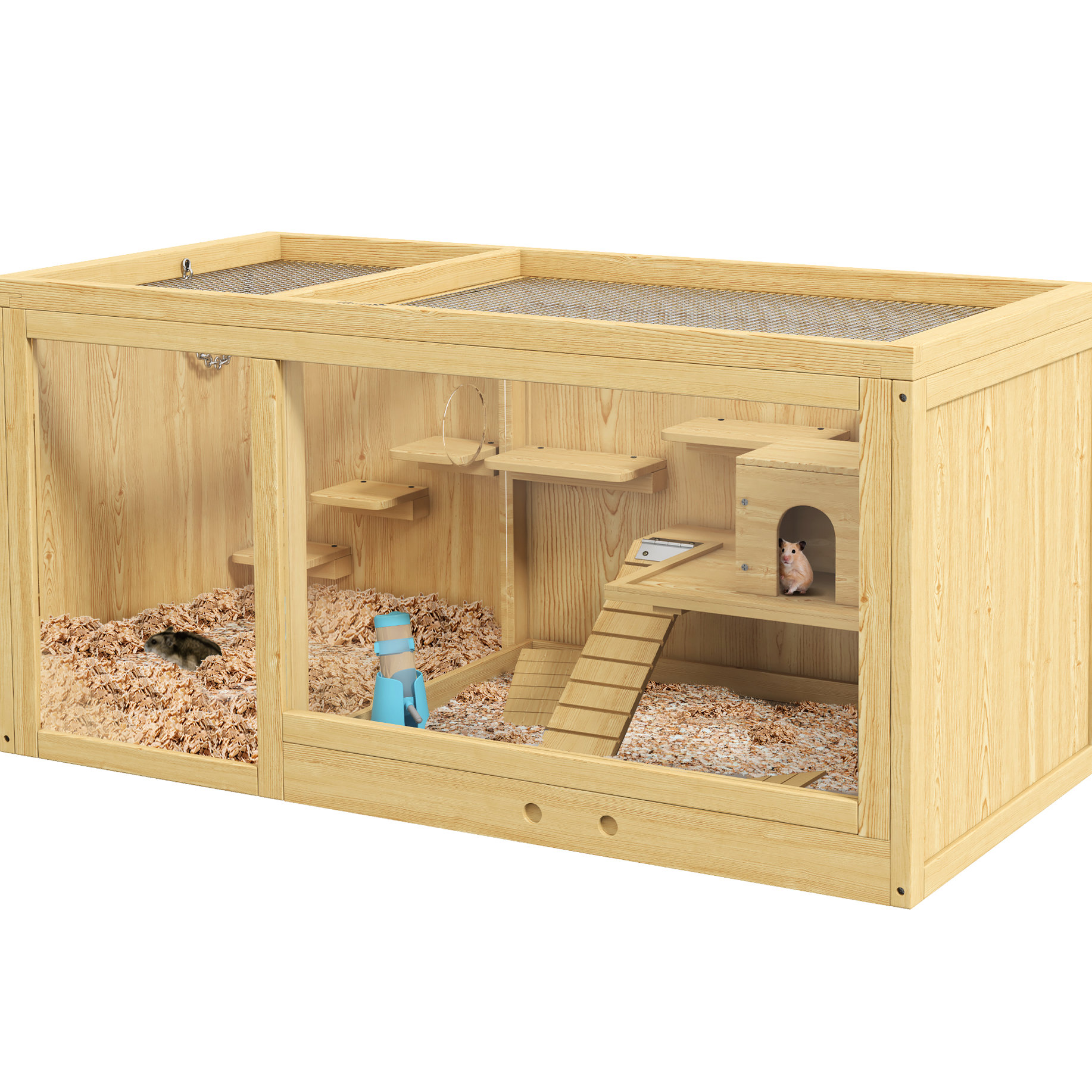 August Grove® Extra Large Hamster Aviary - Wooden, Multi-Layer, With ...
