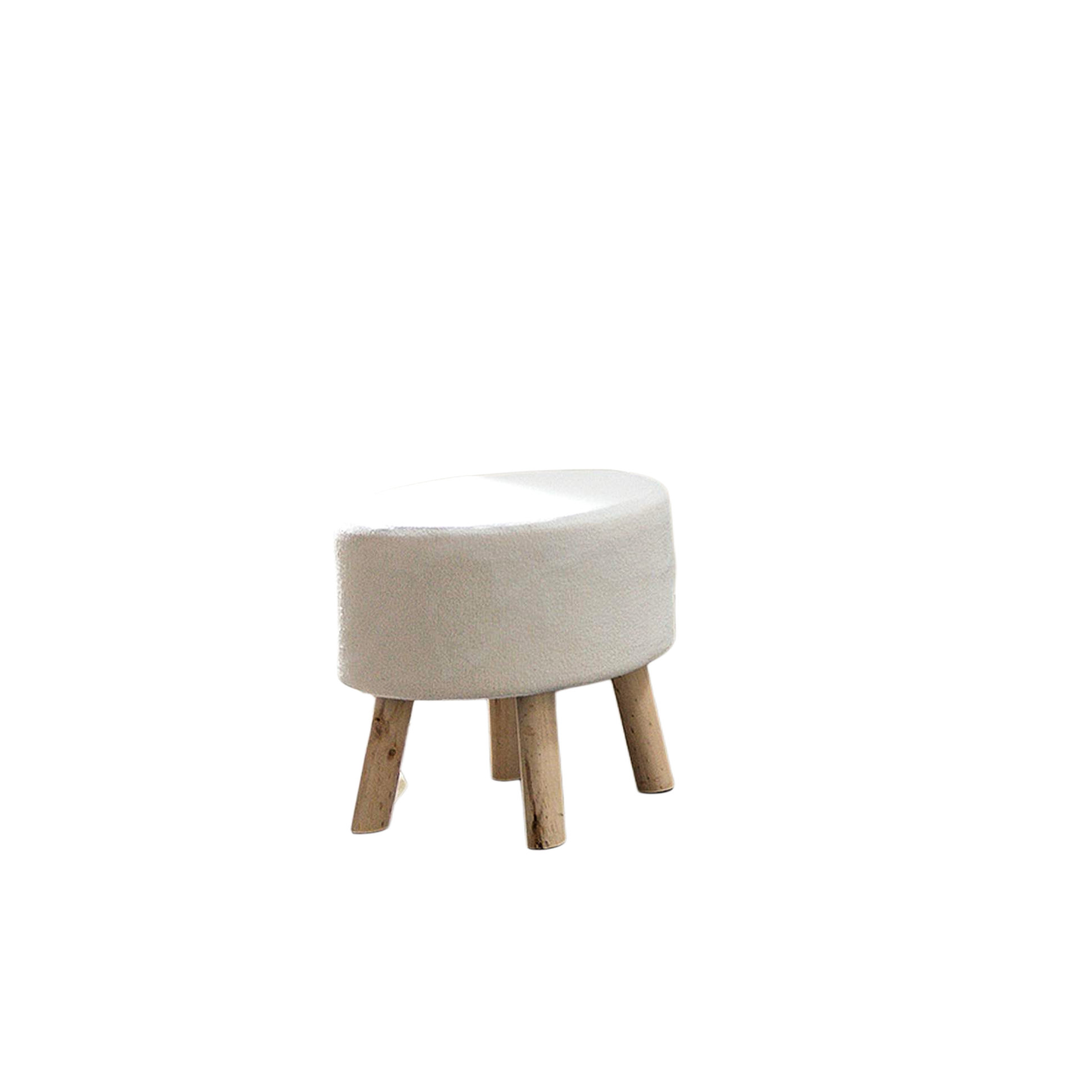 George Oliver Contemporary Footstool Of 2Pc In White / Natural ...