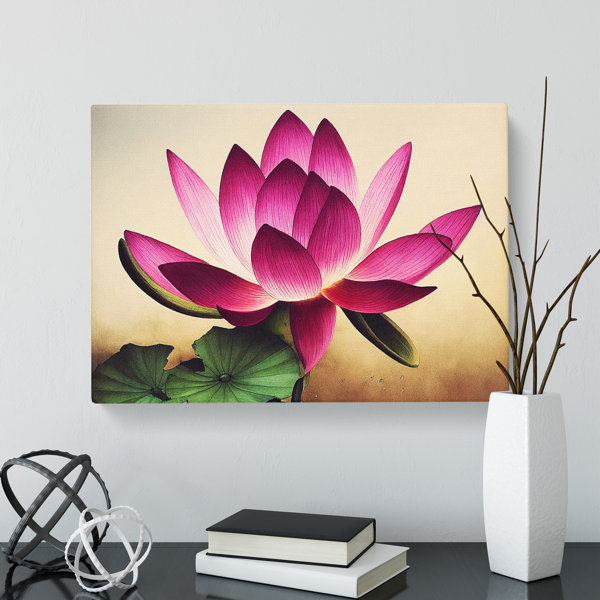 Marlow Home Co. Unique Lotus Flower - Wrapped Canvas Print | Wayfair.co.uk