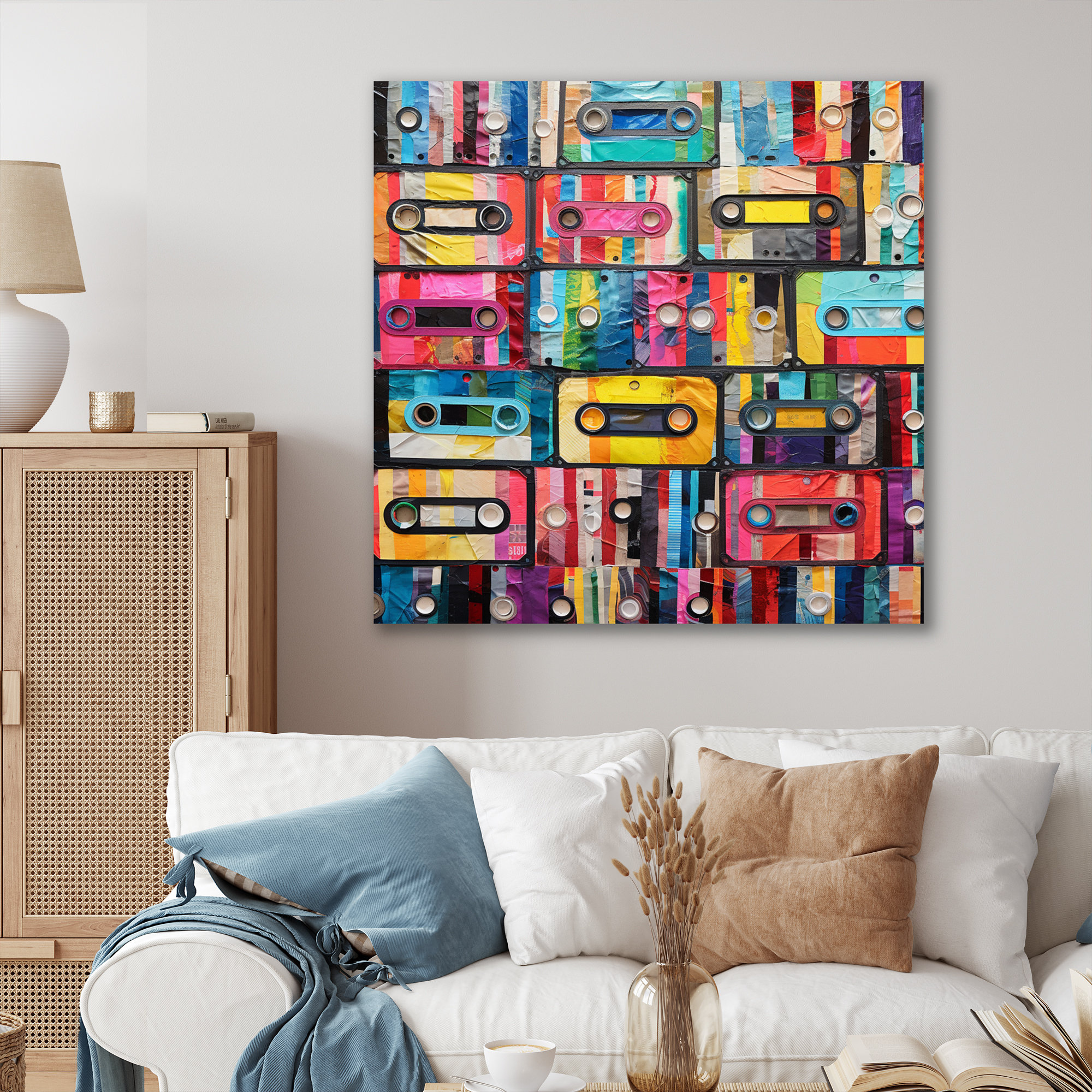 Red Barrel Studio Cassette Tapes Tape Mosaic I - Music Canvas Print ...