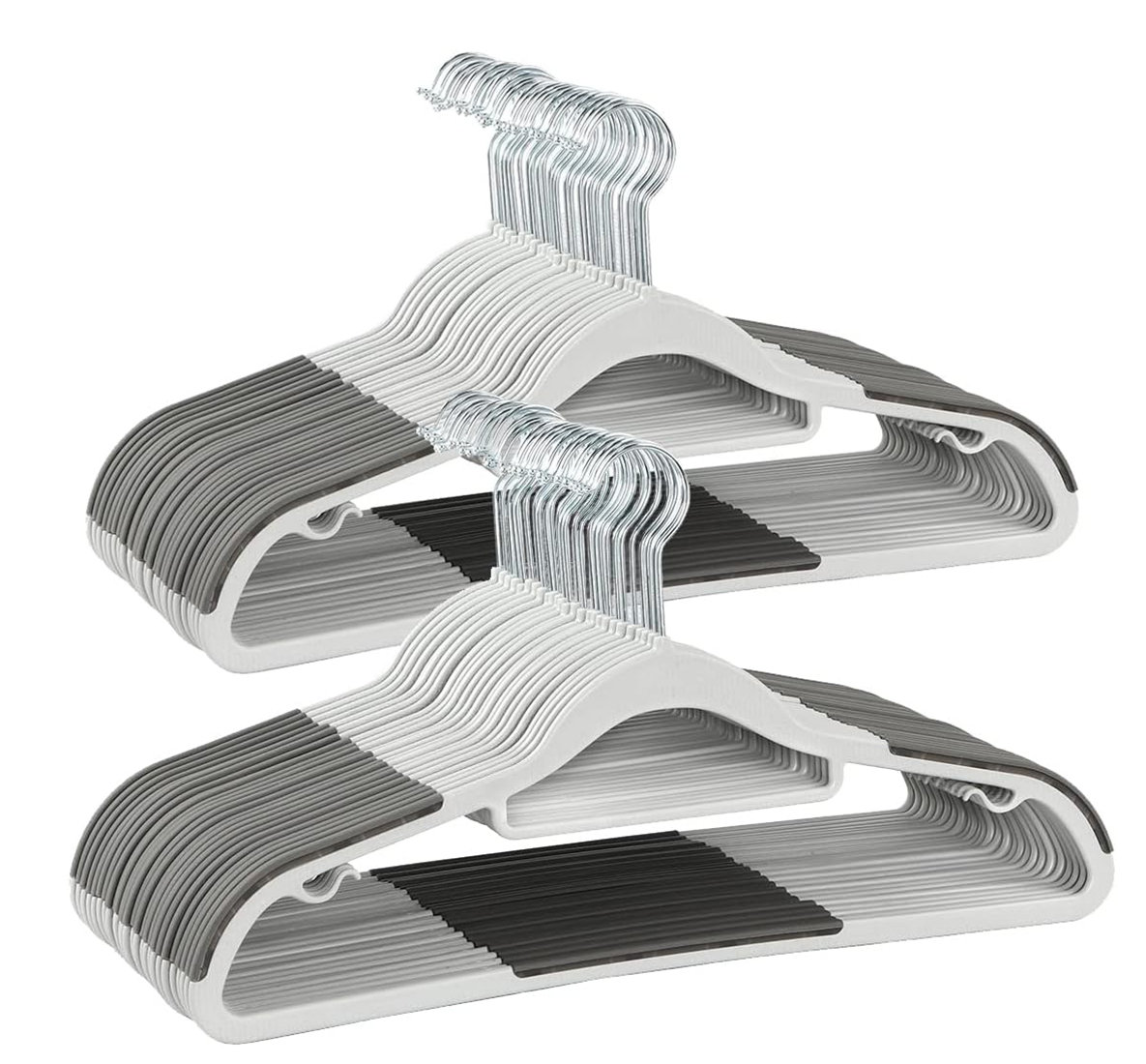 Rebrilliant 50 Pack Plastic Hangers, Clothes Hangers with Non-Slip Pads ...