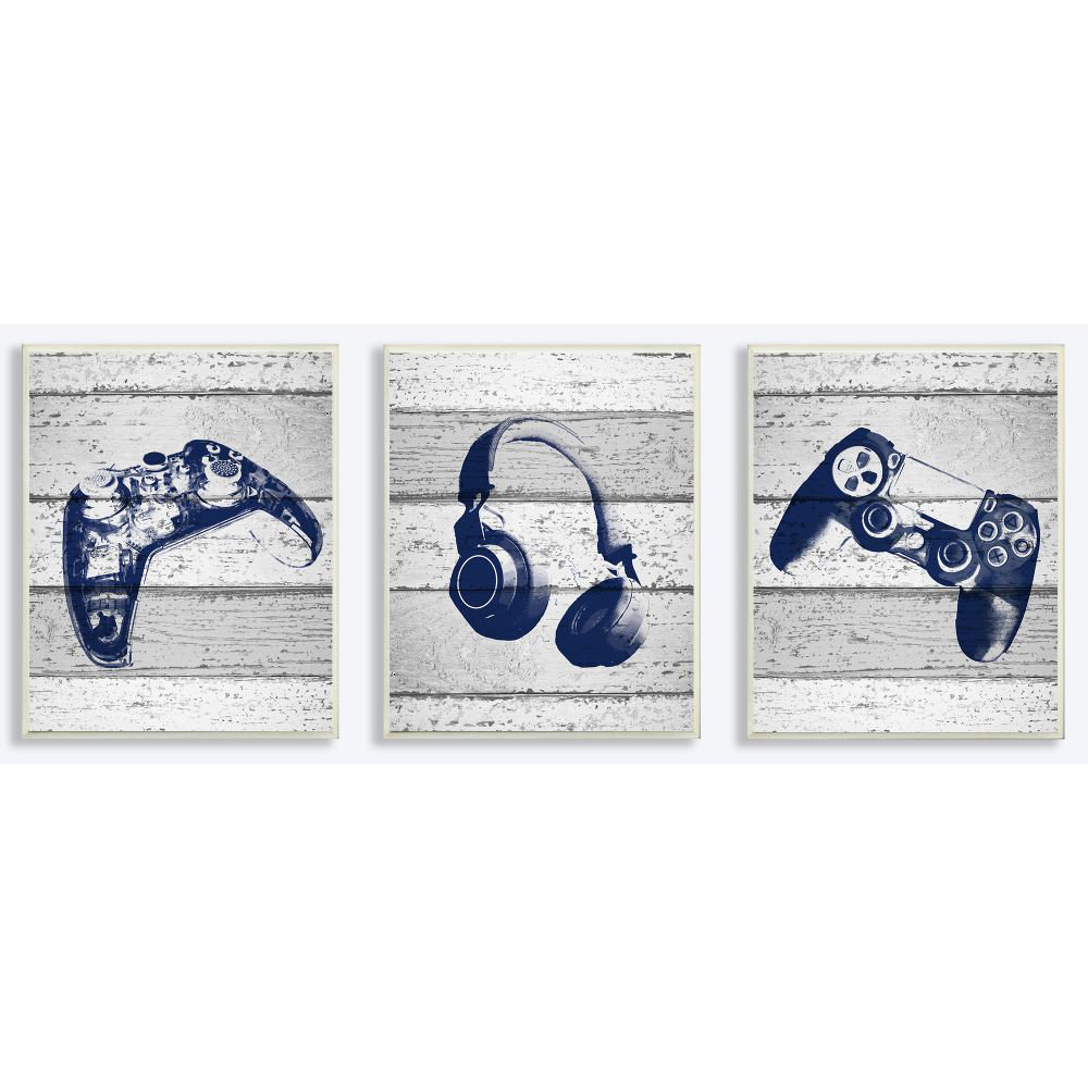 Ivy Bronx Video Gamer Trio Controllers Headset Triptych Wall Plaque Art ...