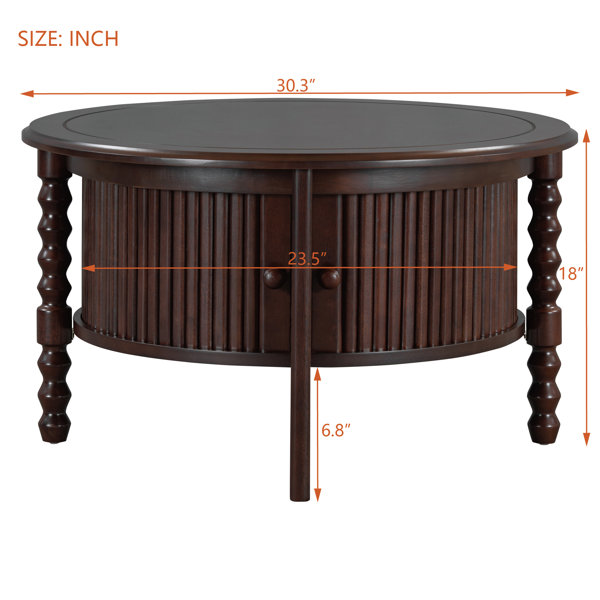 George Oliver 30-inch Mid Century Modern Round Coffee Table With ...