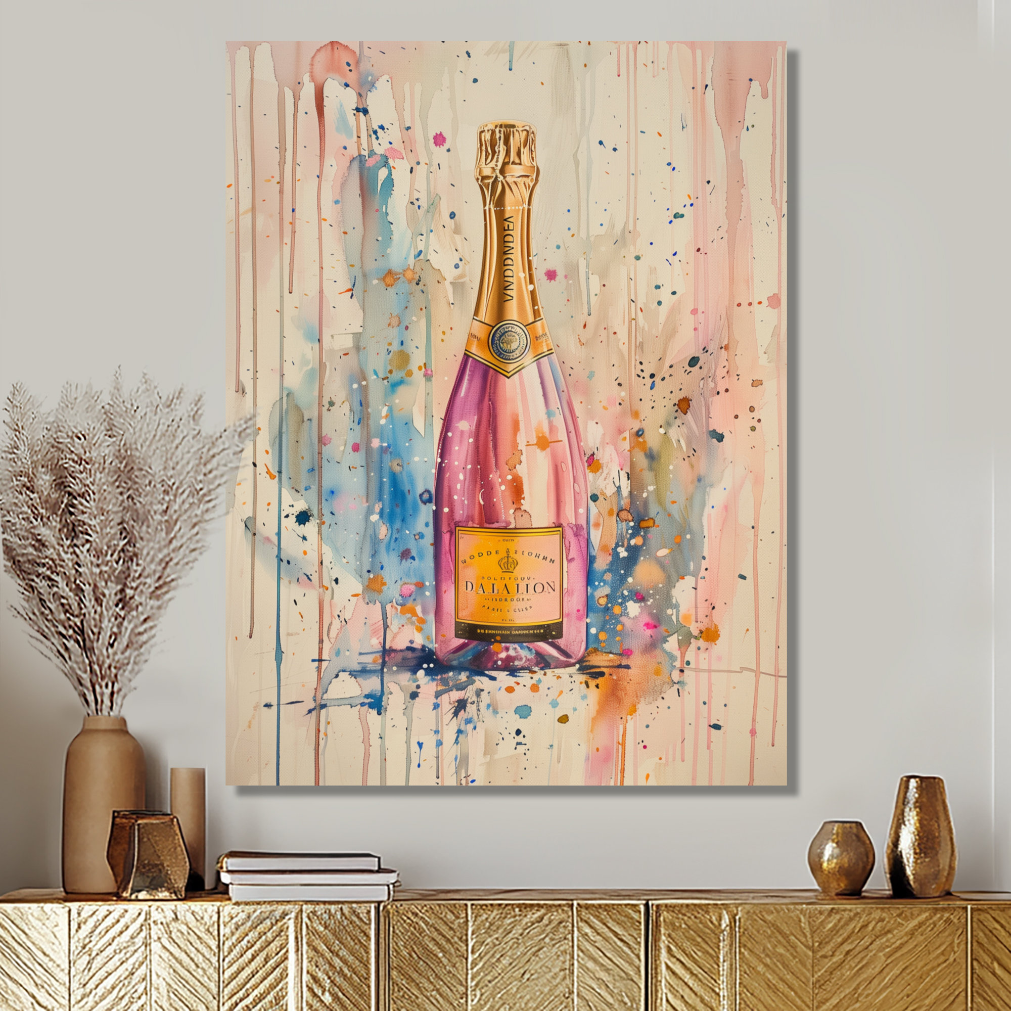House of Hampton® Elegant Champagne Showers II - Champagne Wall Art ...