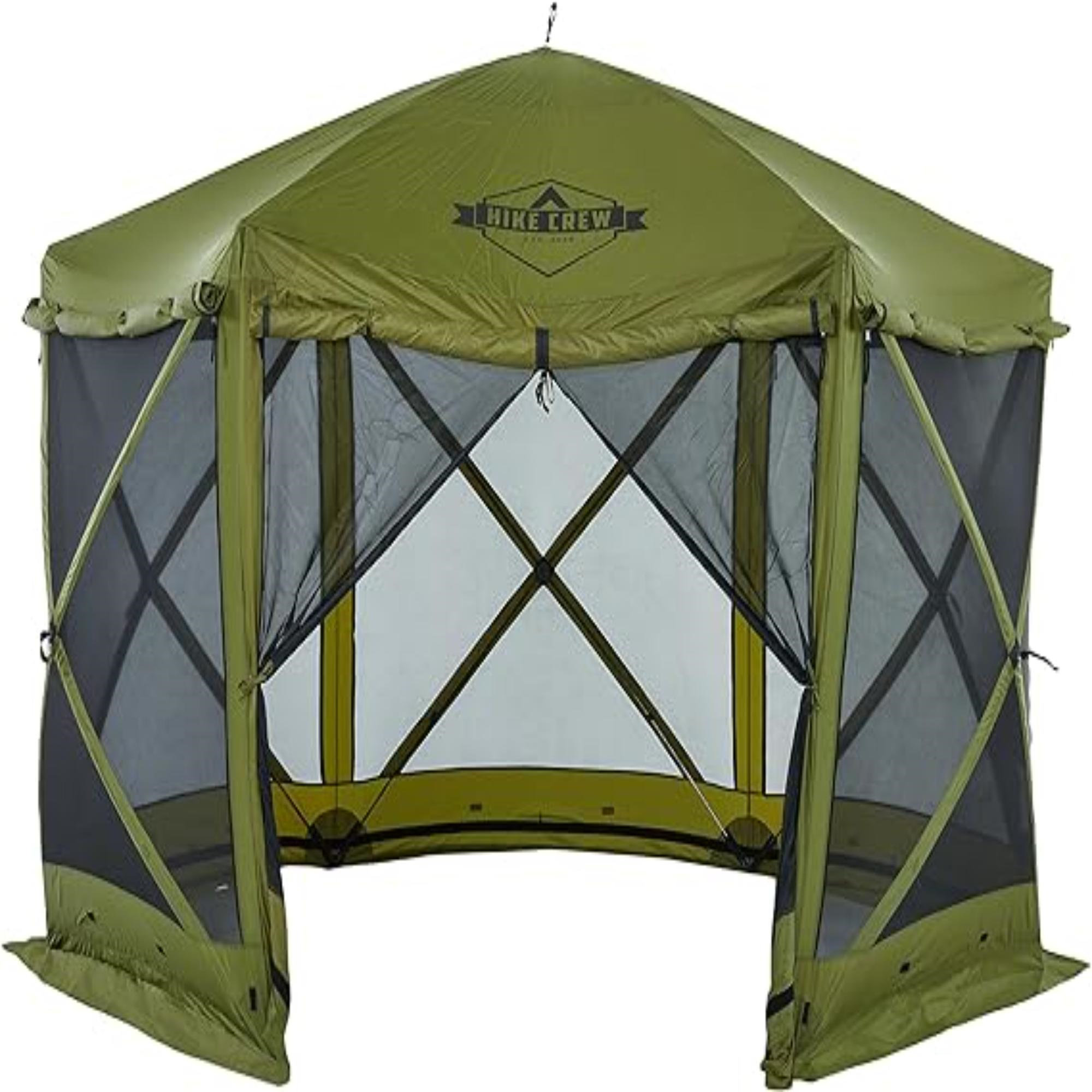 Hike Crew 12’x12’ Pop Up Gazebo Tent, 6-Sided Outdoor Camping Canopy W ...