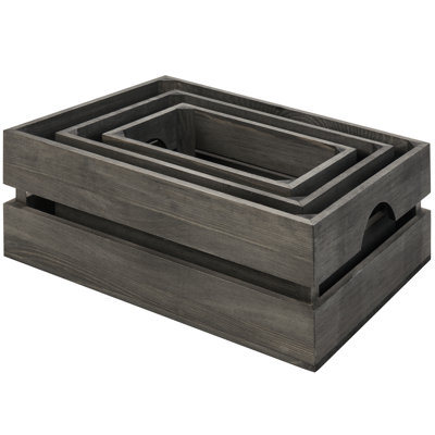 Millwood Pines 3 Piece Solid Wood Crate Set | Wayfair
