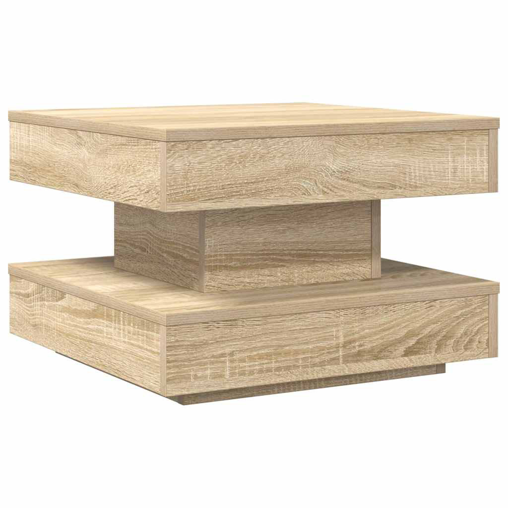 VidaXL Coffee Table 360-Degree Rotatable Smoked Oak 50X50x34.5 Cm | Wayfair