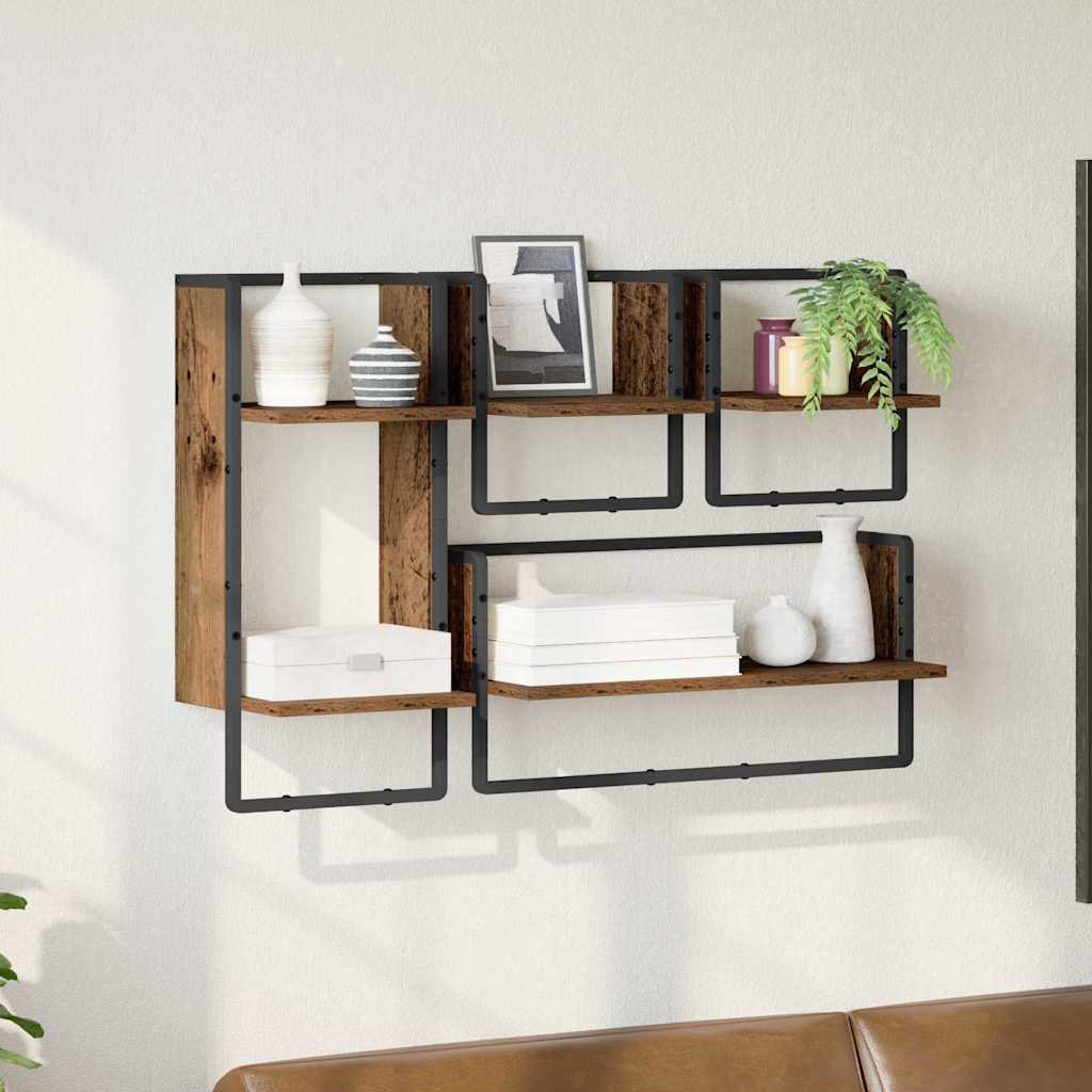 17 Stories Vidaxl Wall Shelf Set 4 Pcs Black Oak 65 X 25 X 30 Cm ...