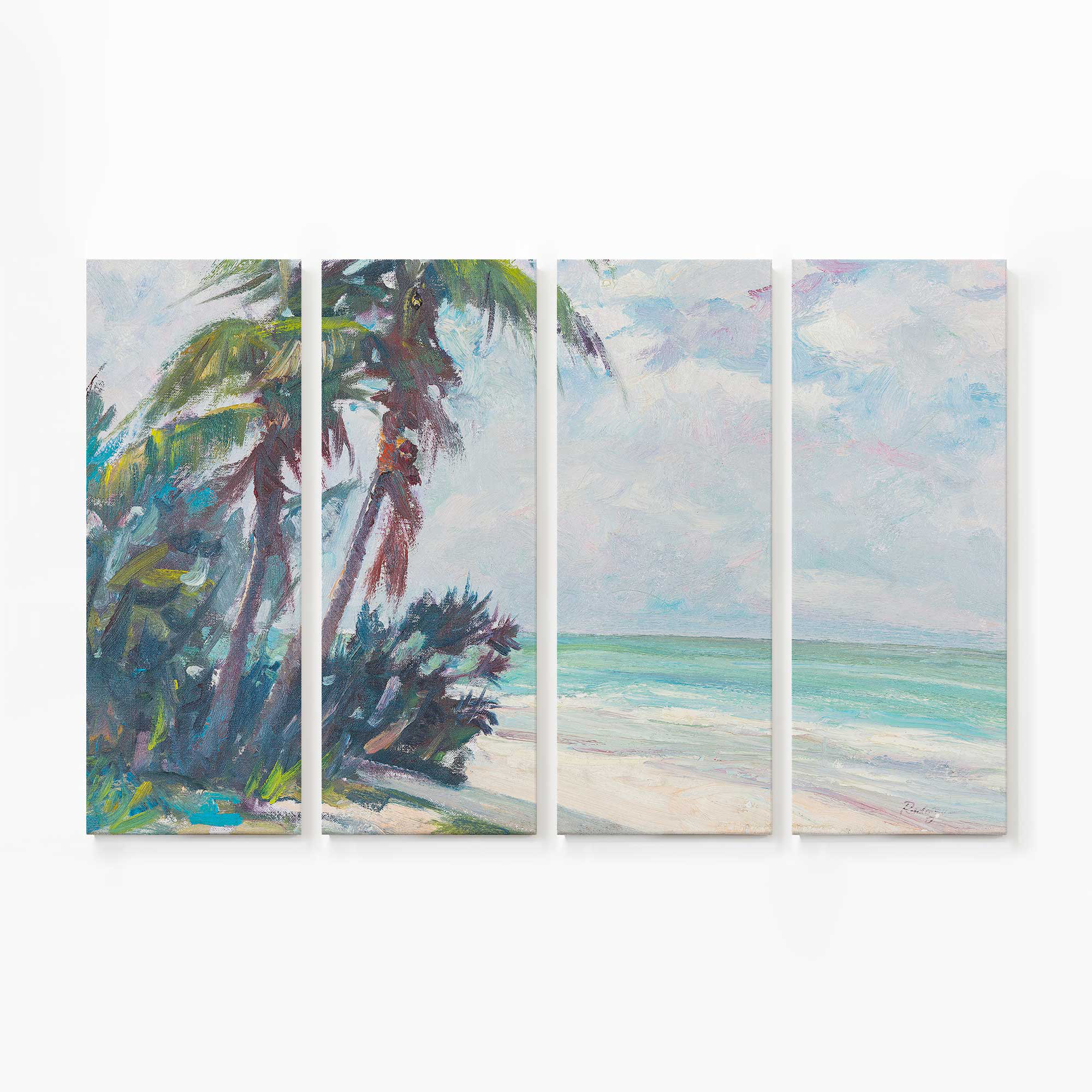 Frametolia Naples' Sandy Playgound | 4 Panel Split Large Canvas Print ...