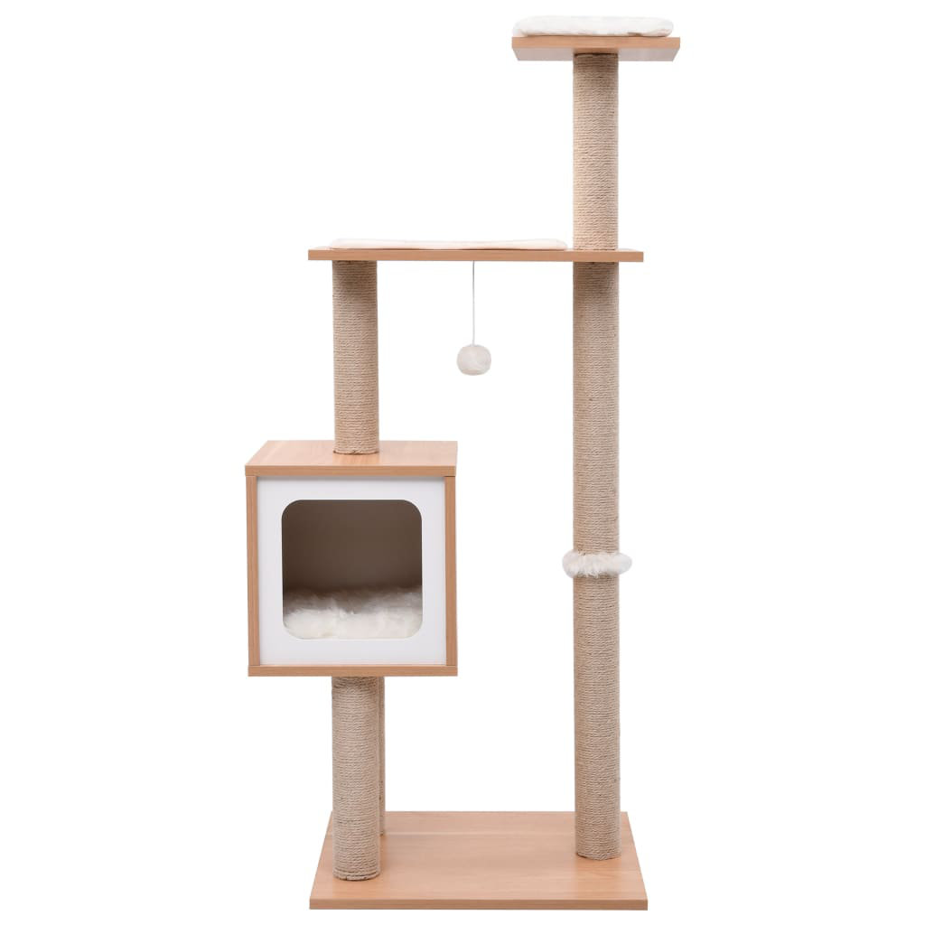 Corrigan Studio® Cat Tree Brown Wood Large Removable Covers Cat Tree ...