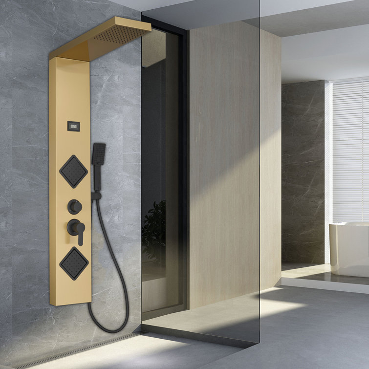 Greenspring Dual 3-In-1 2-Jet Rainfall Shower Panel System With ...