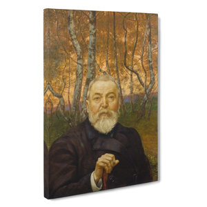 East Urban Home Self-Portrait in a Birch Grove by Hans Thoma - Wrapped ...