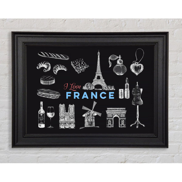 Happy Larry I Love France Framed Print | Wayfair.co.uk