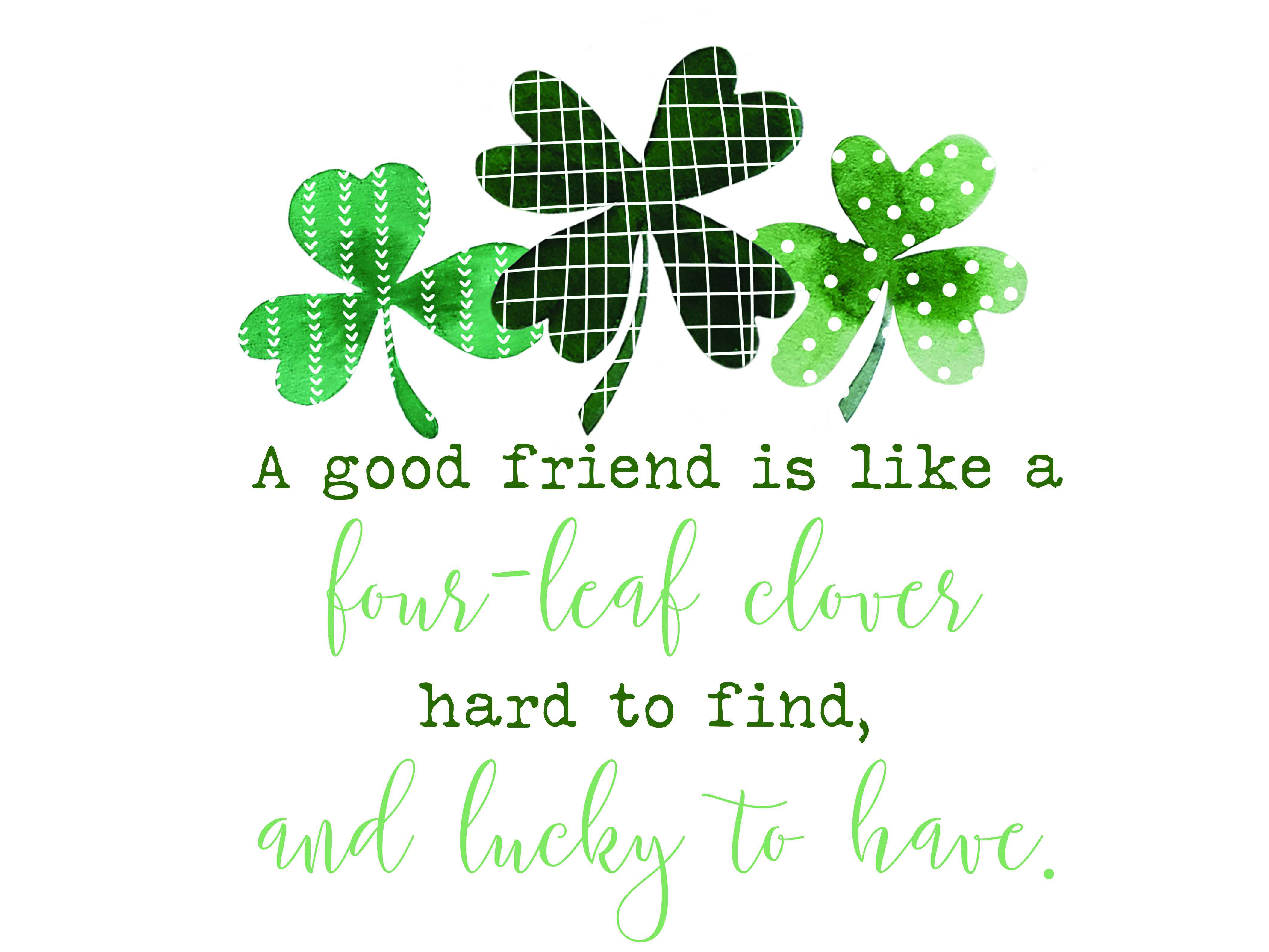 The Holiday Aisle® Pattern Clovers Good Friends - Wrapped Canvas Print ...