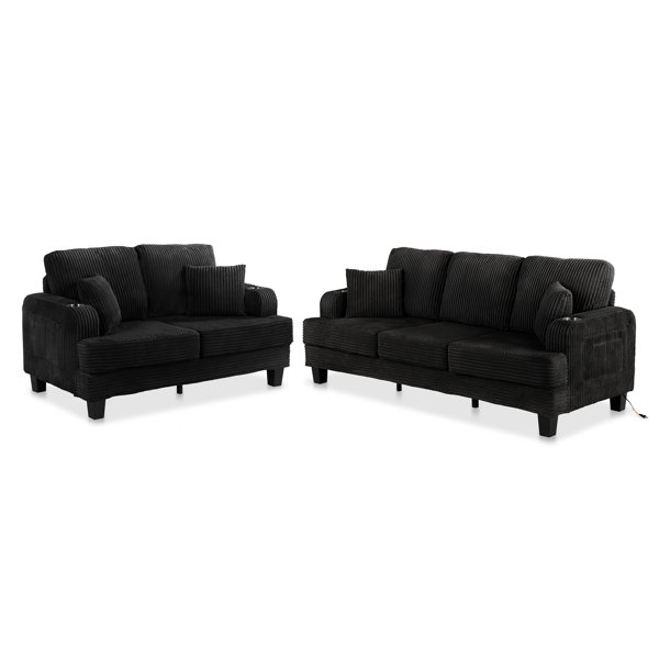 Corrigan Studio® Luka 2-Piece Chenille Sofa Set - Wayfair Canada