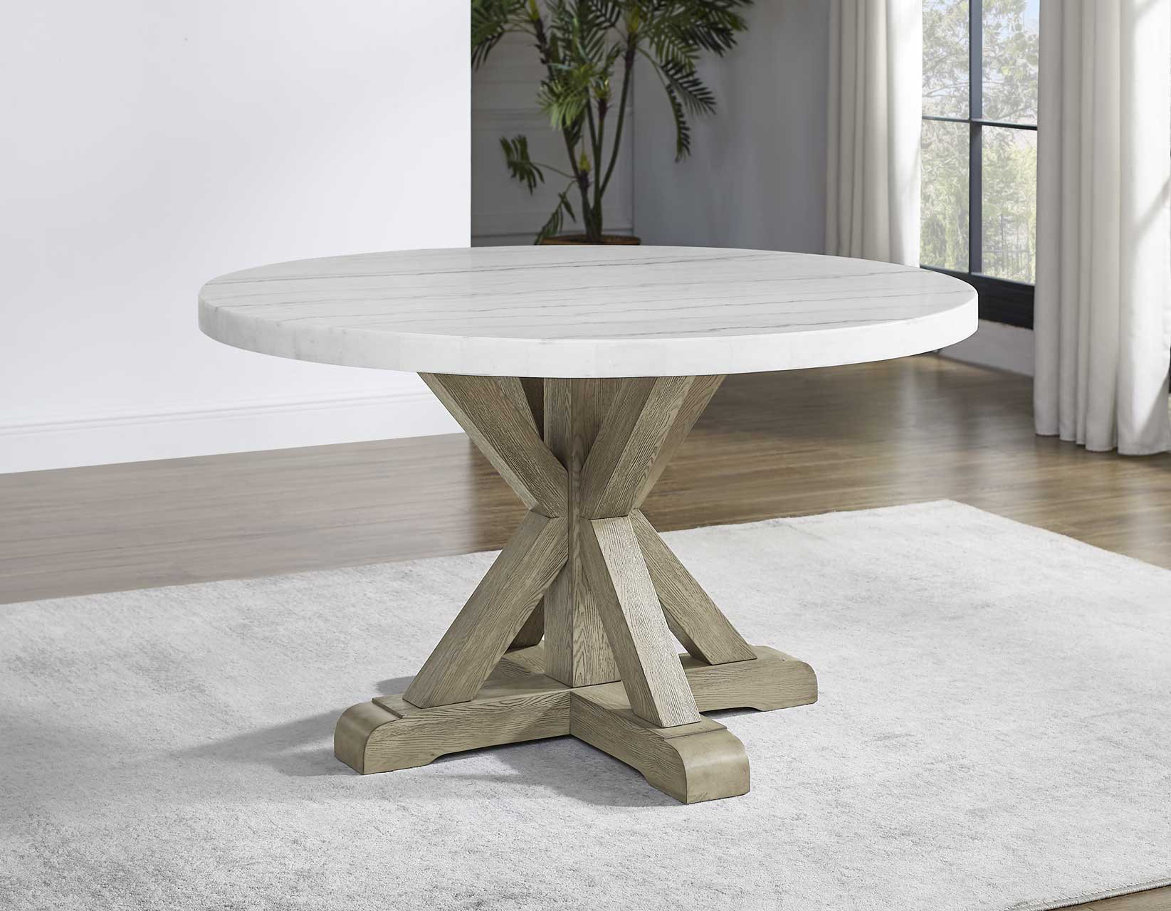 Lark Manor™ Amaryon 52" Genuine Marble Pedestal Dining Table & Reviews ...
