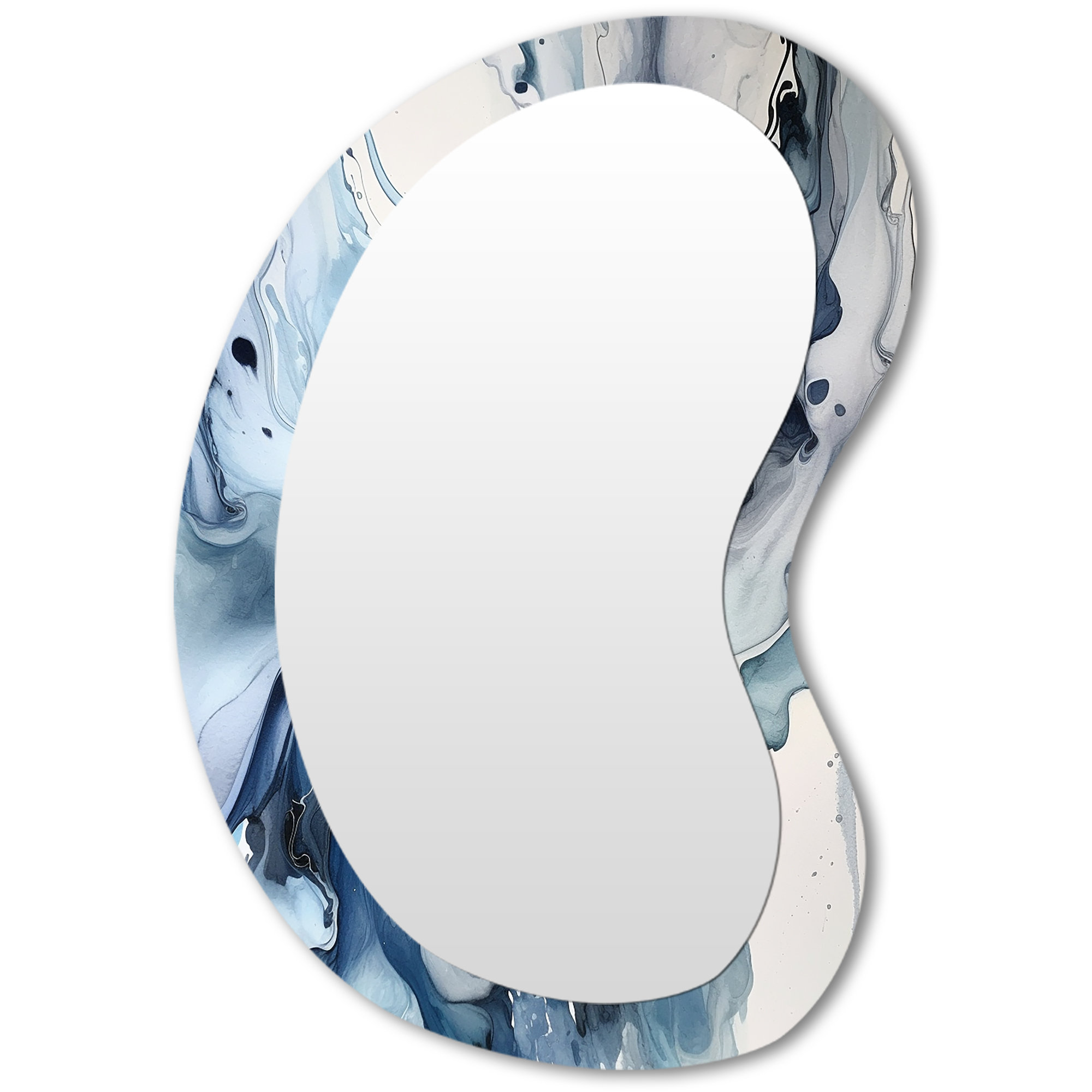 Ivy Bronx Blue And Grey Ethereal Elixir II - Abstract Asymmetrical ...