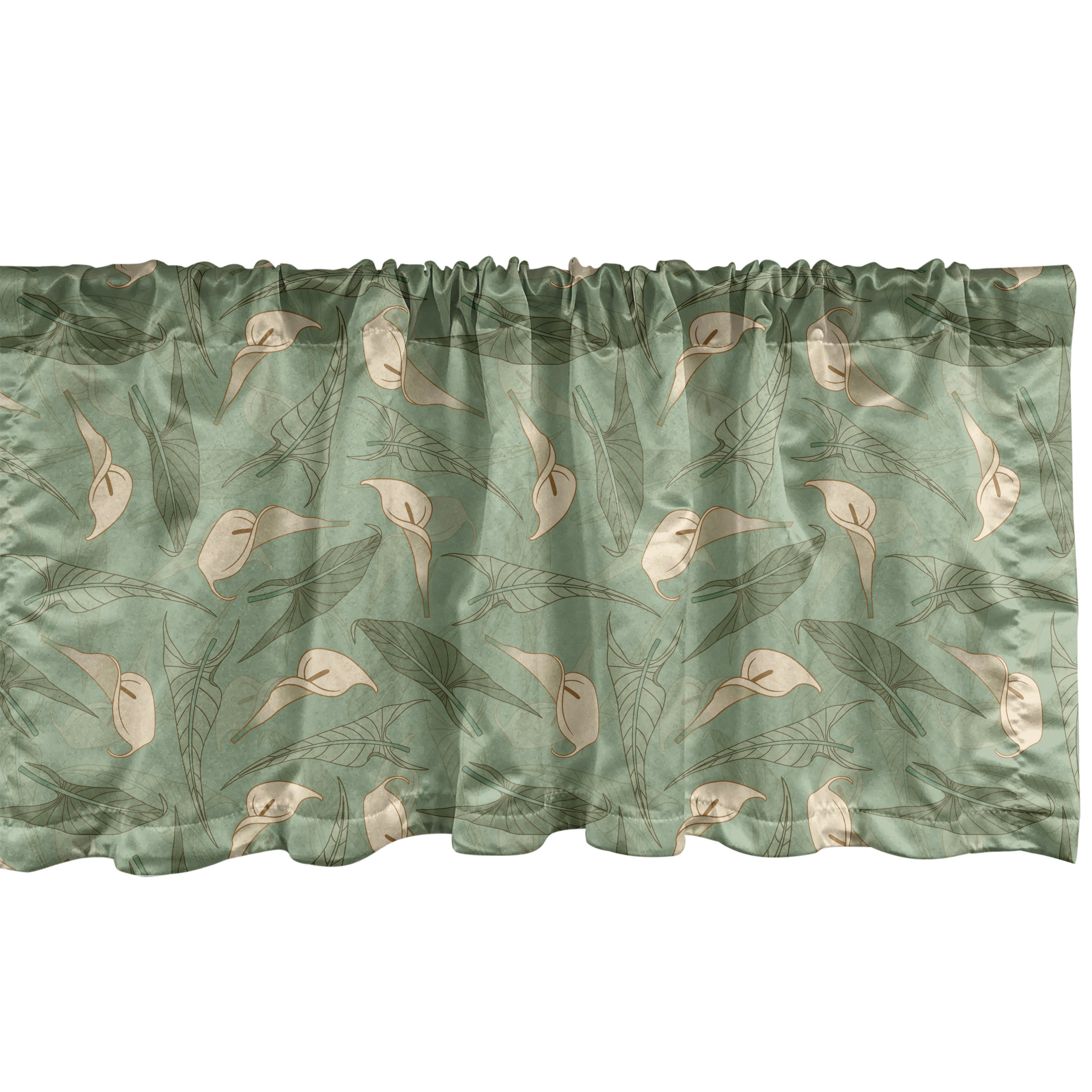 Ambesonne Leaf Valance Pack of 2 Autumnal Fall Foliage Leaves Taupe ...