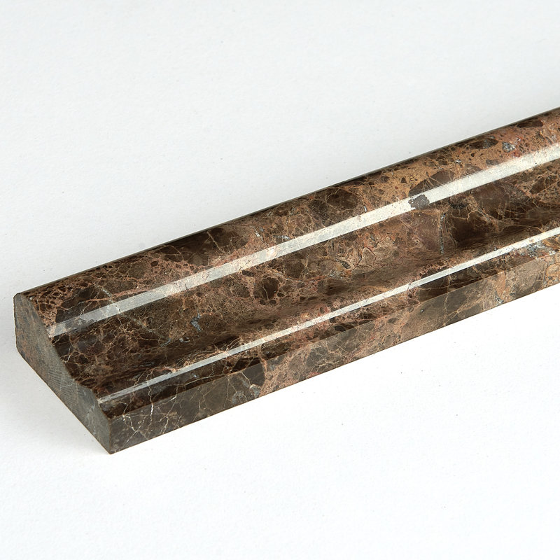 Matrix Stone USA 12" x 2" Polished Marble Chair Rail Tile Trim in ...