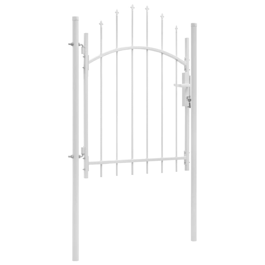 VidaXL 39.4'' W Metal Fence Post Garden Gate for Outdoor Patio Lawn ...