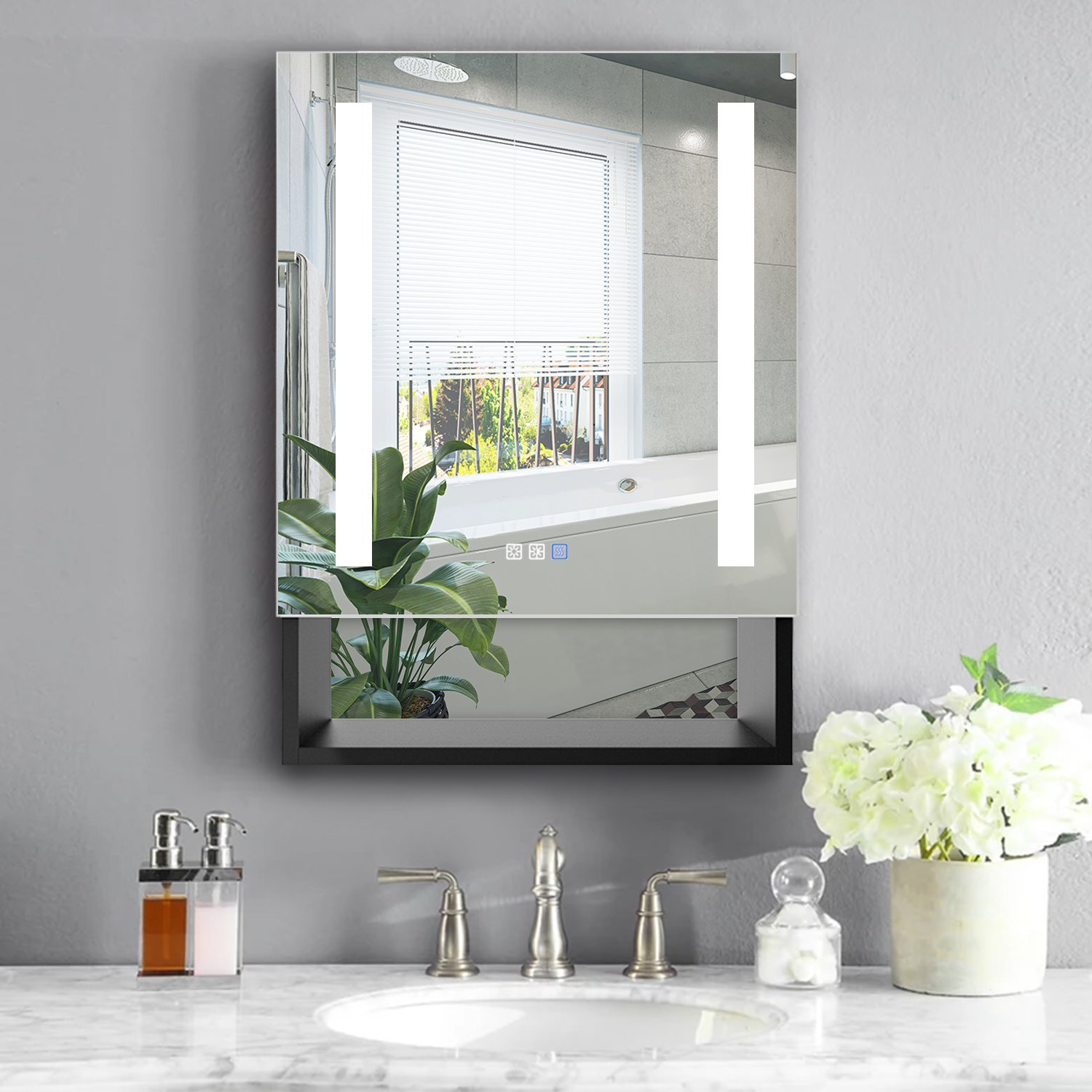 Brayden Studio® Wall Recessed or Surface FramelessLED Mirror Cabinet ...
