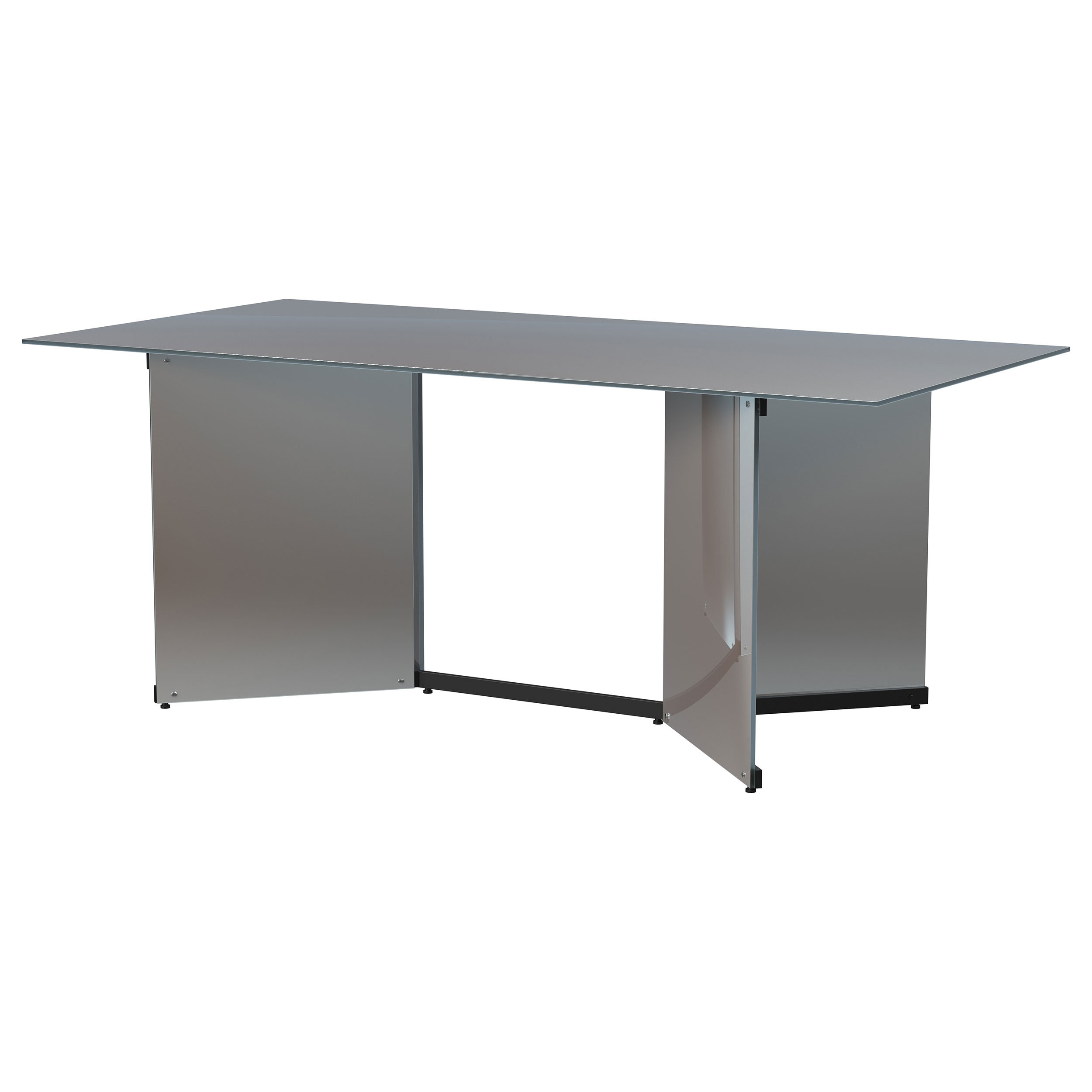 Ivy Bronx Emery 76-Inch Rectangular Mirrored Dining Table Silver | Wayfair