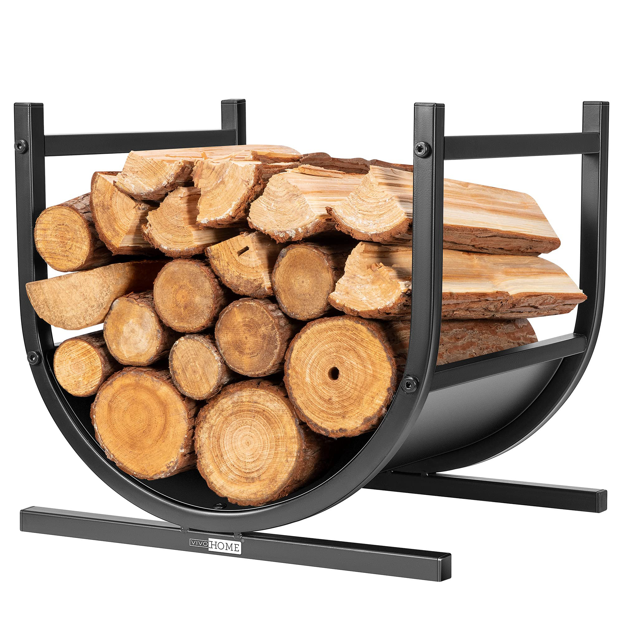Latitude Run® Portable Iron Firewood Log Rack - Durable, Stylish ...