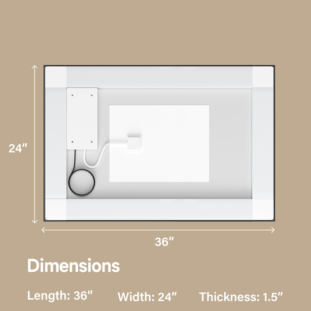 Latitude Run® Led, 12V Ul, Black Tempered Mirror With Dual Led Front ...